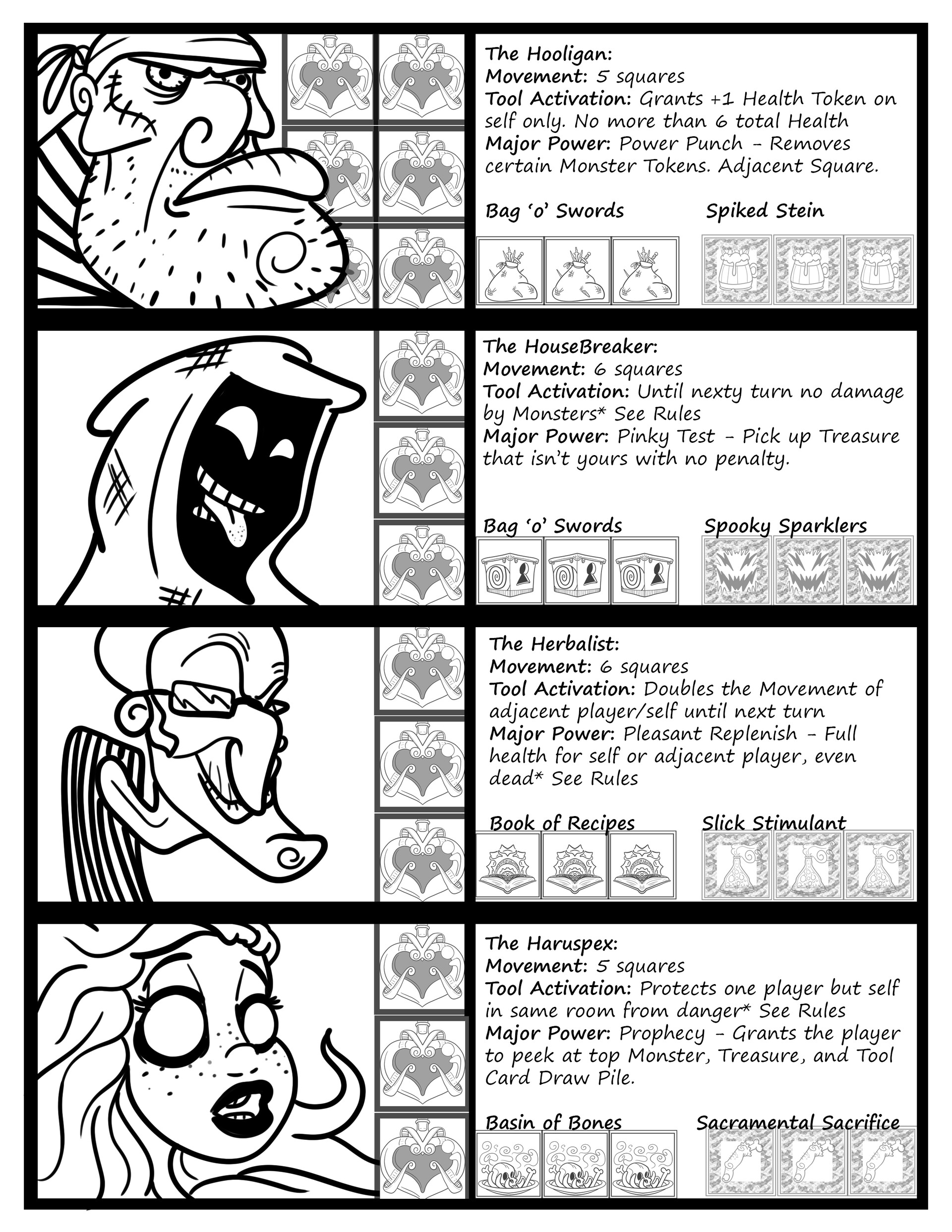 Thoughtless Studios - B&W Board Game Artwork