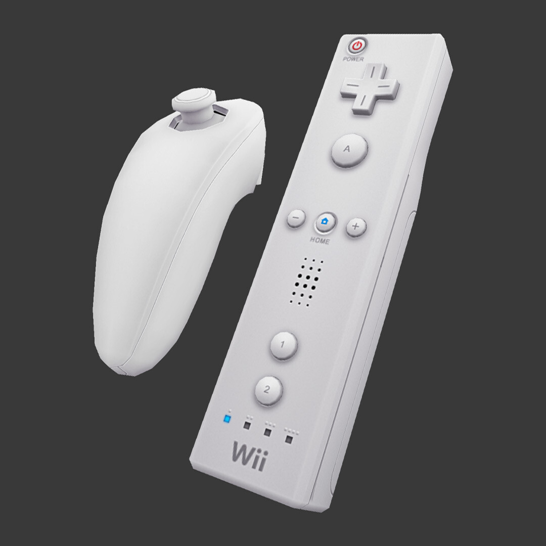 ArtStation - Low poly Wiimote and Nunchuk