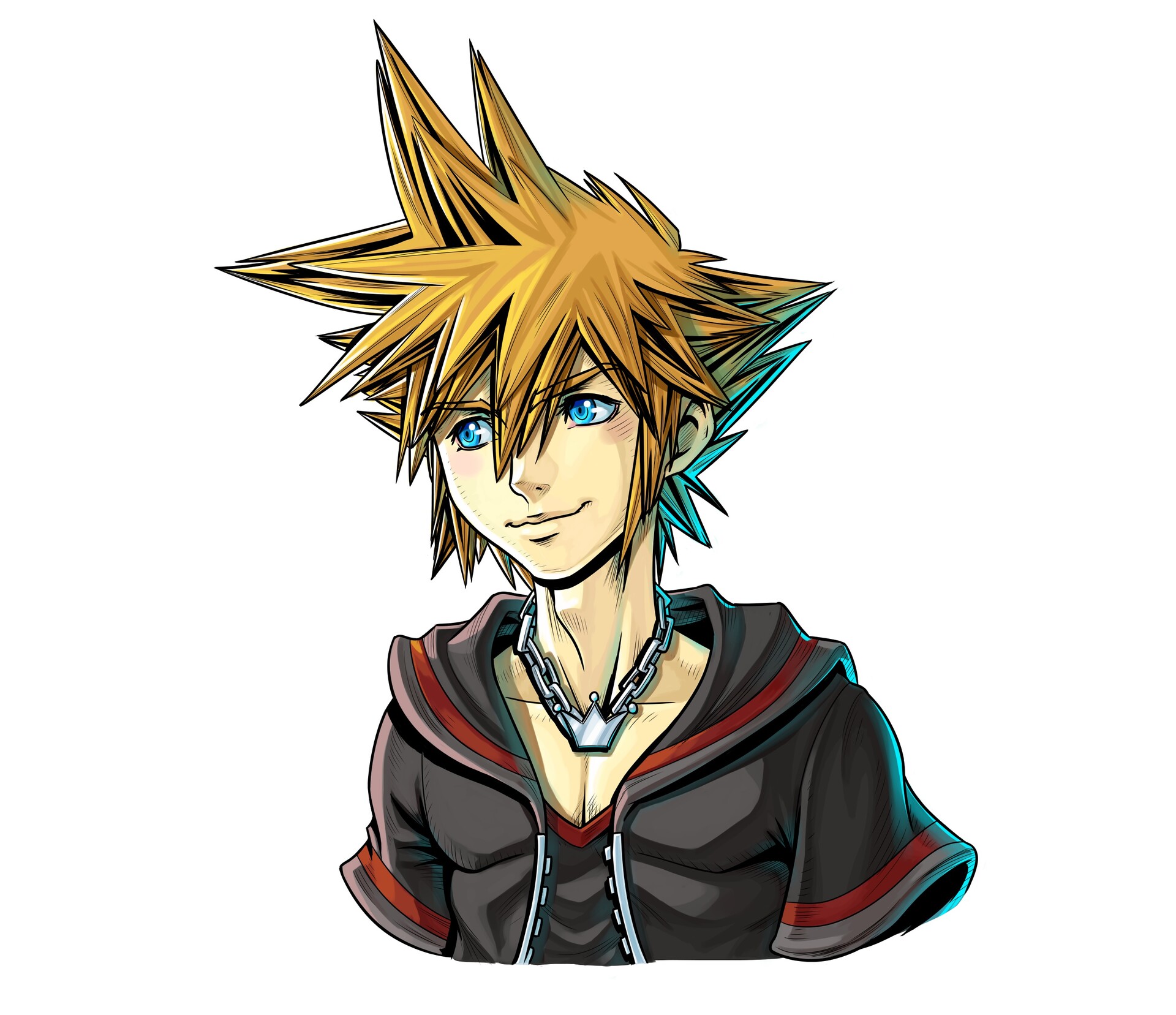 ArtStation - kingdom hearts - fan art - sora portrait