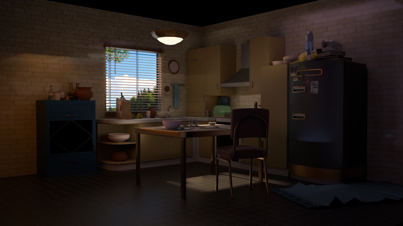 ArtStation - Kitchen room in afternoon