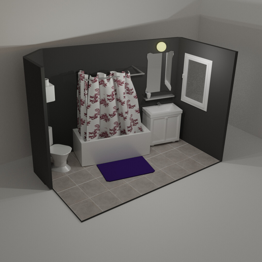 ArtStation - Low Poly Bathroom