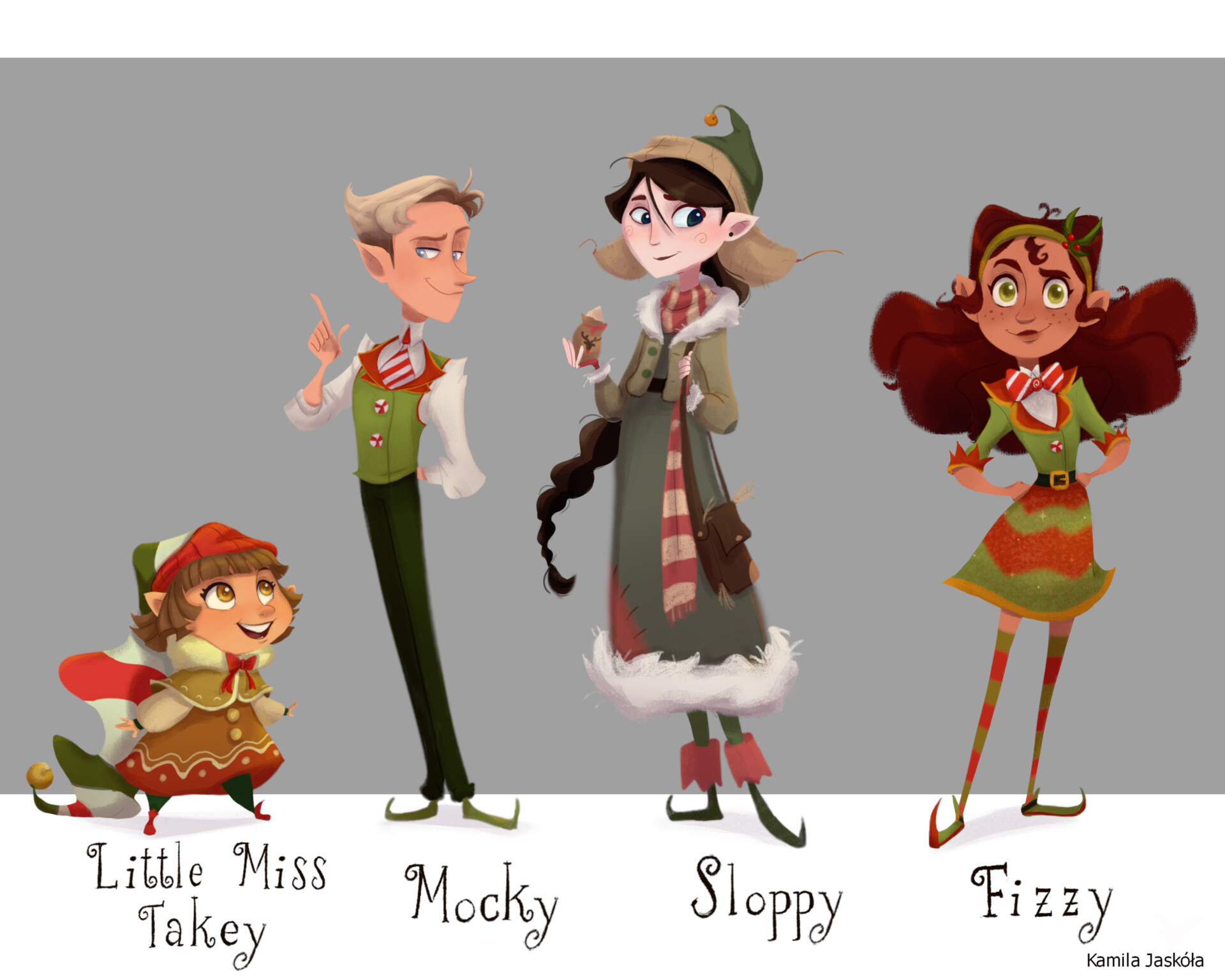 ArtStation - Christmas elf line up