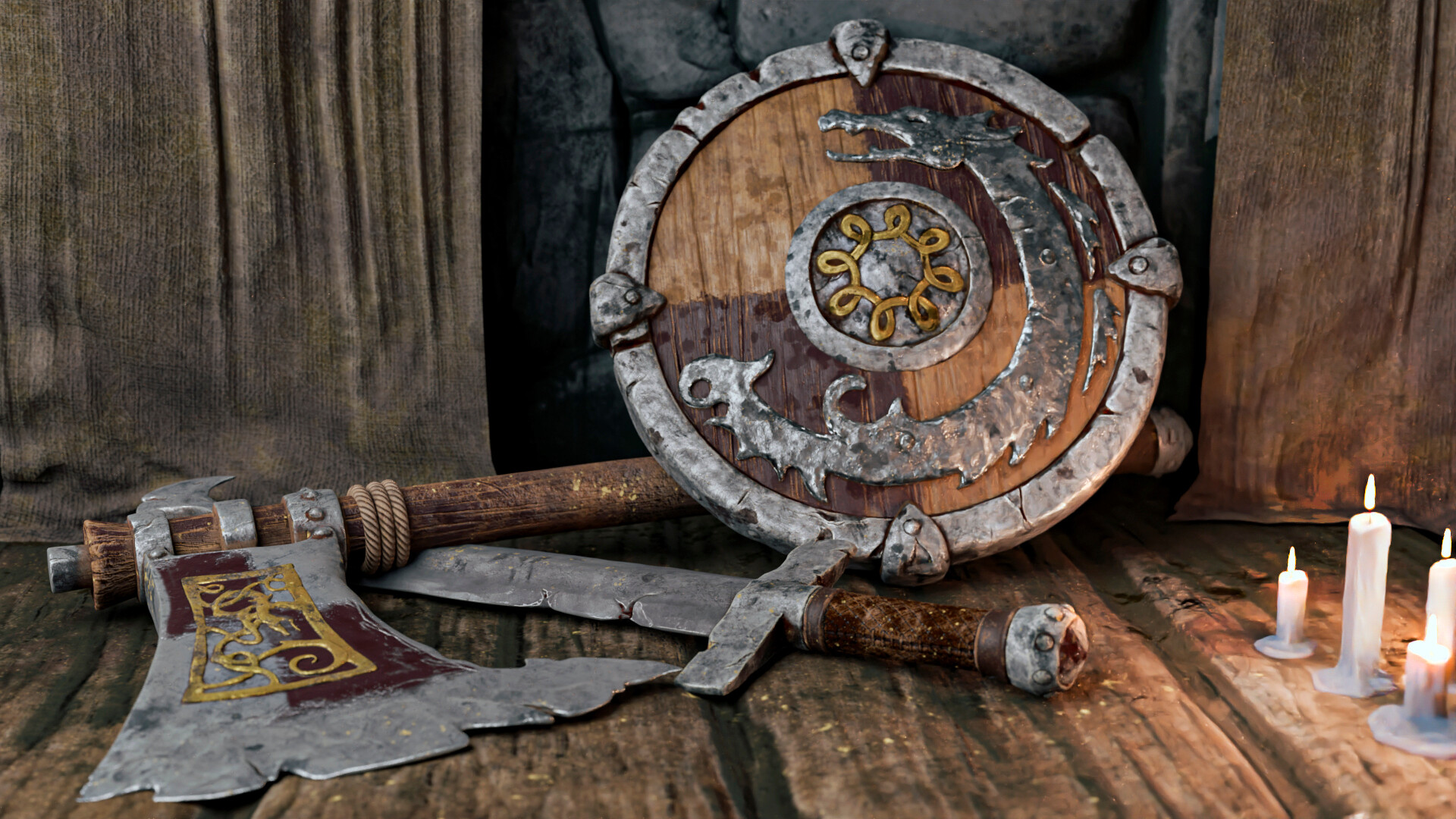 ArtStation - Viking Weapon Assets, Filipe Machado