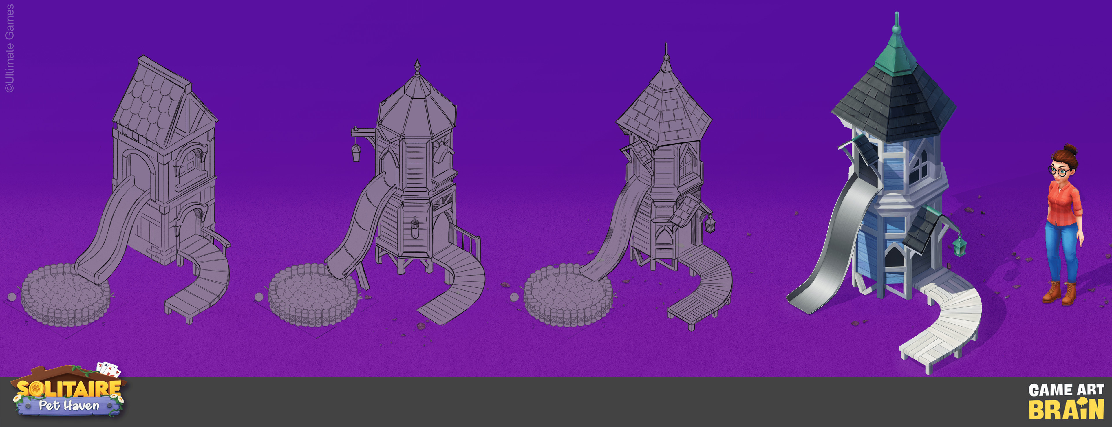 Game Art Brain - Creation & Consulting - Pet Haven Solitaire Structures