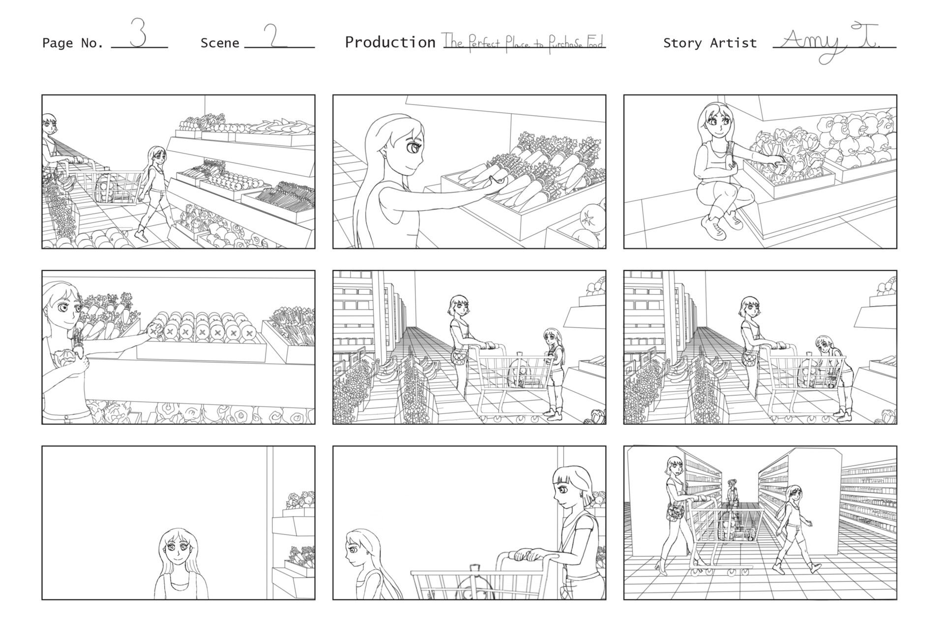 Amy Ann Trater - Grocery Store Storyboard