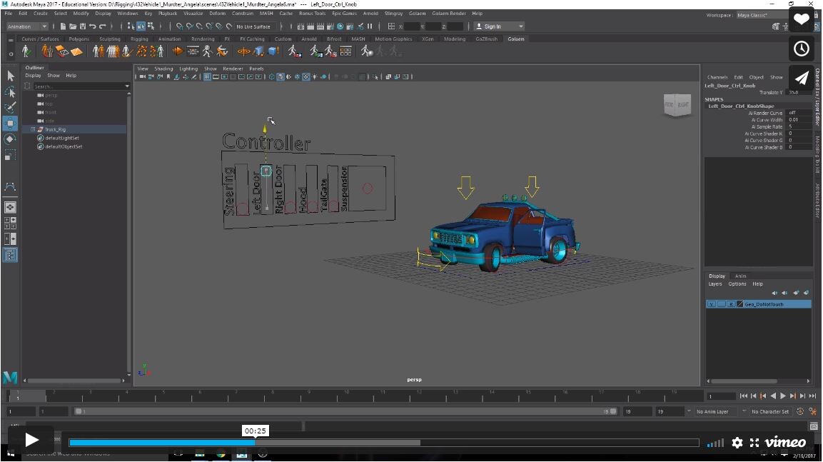 Angela Murdter - Vehicle Rigging Demo 1