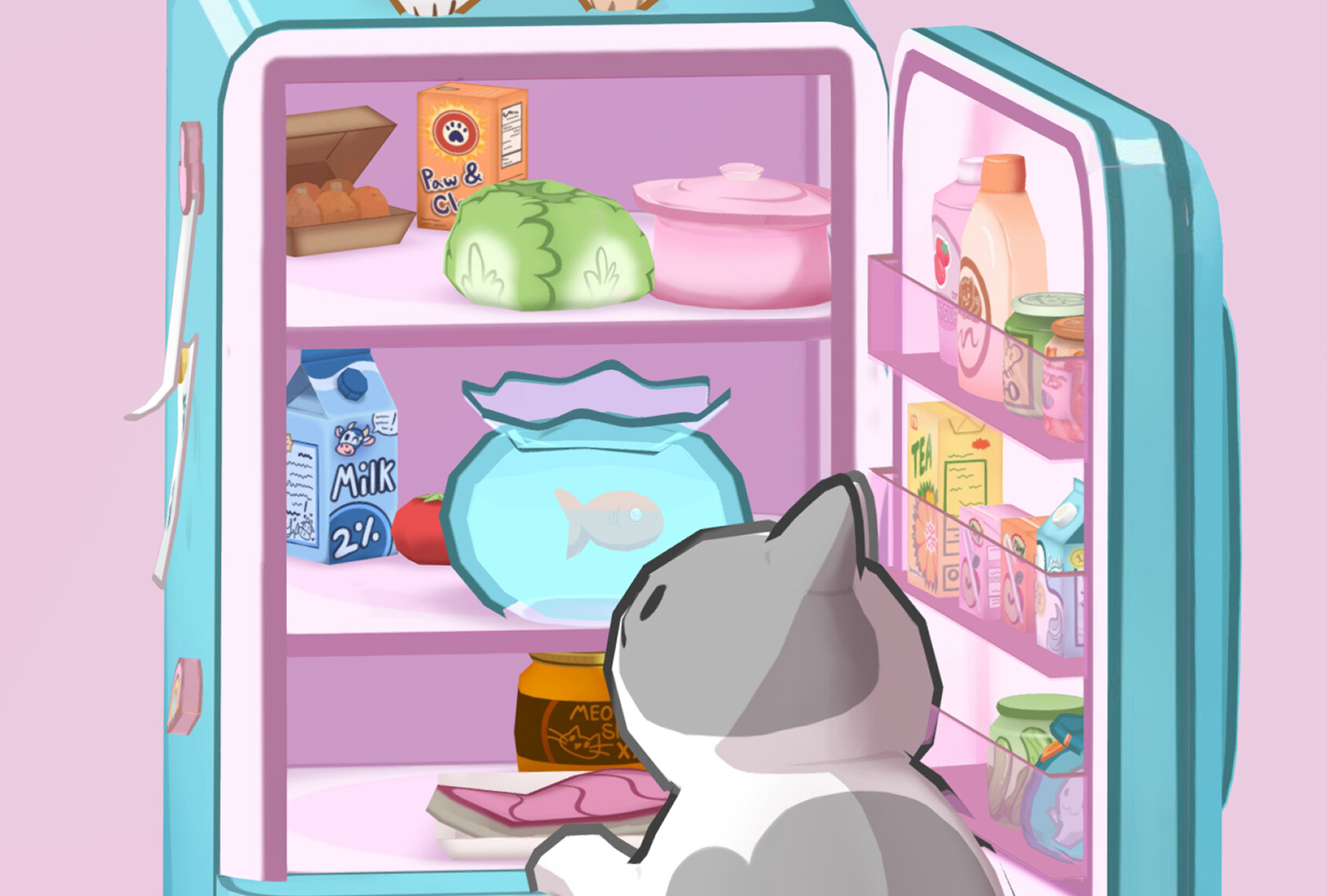Lydia Hatcher - Cats Raid a Fridge
