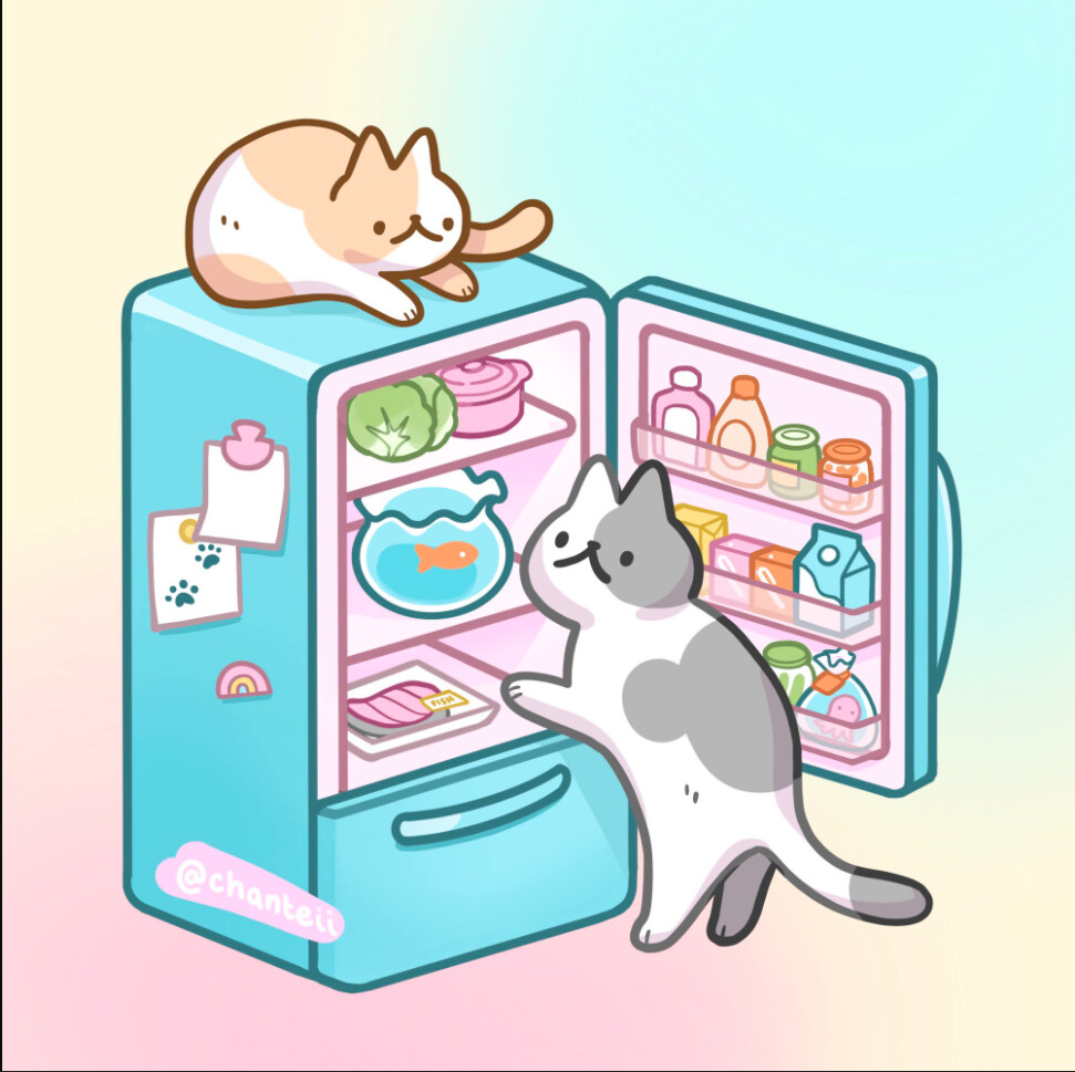 Lydia Hatcher - Cats Raid a Fridge