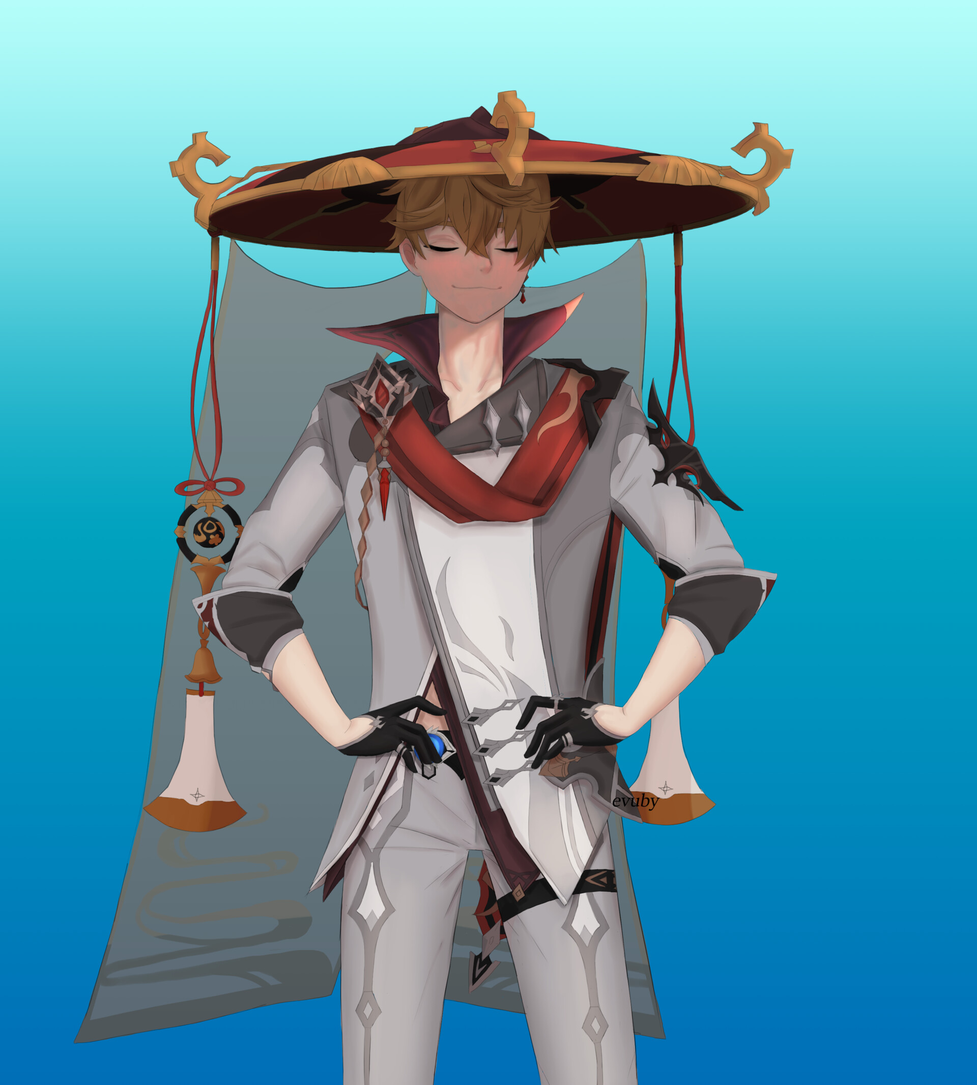 ArtStation - Tartaglia is wearing Scaramouche hat