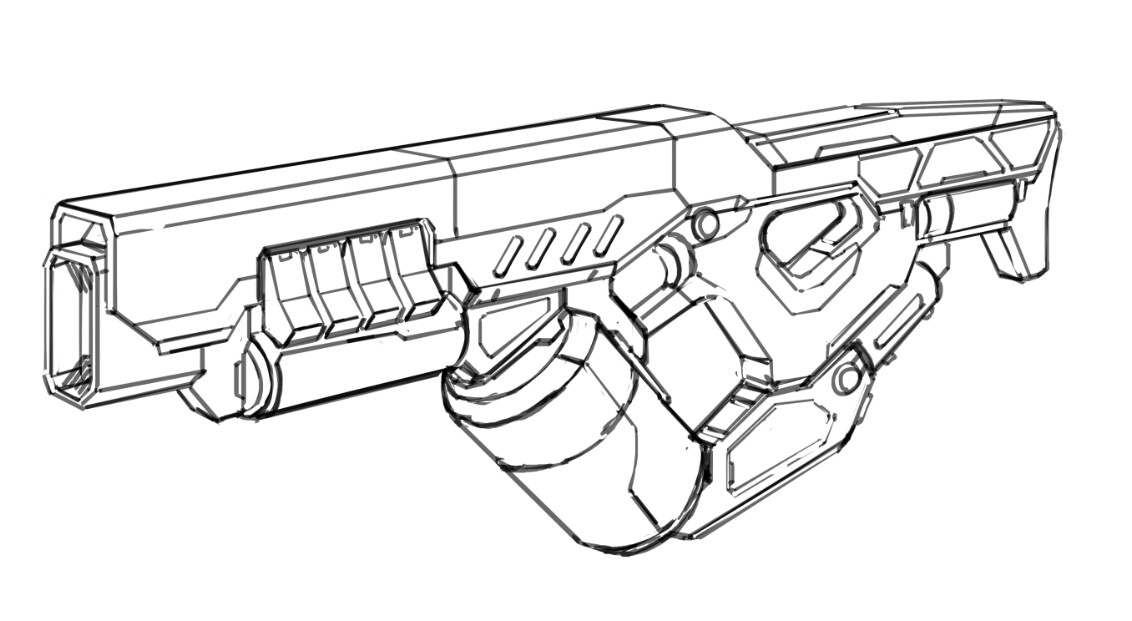 how to draw future gun