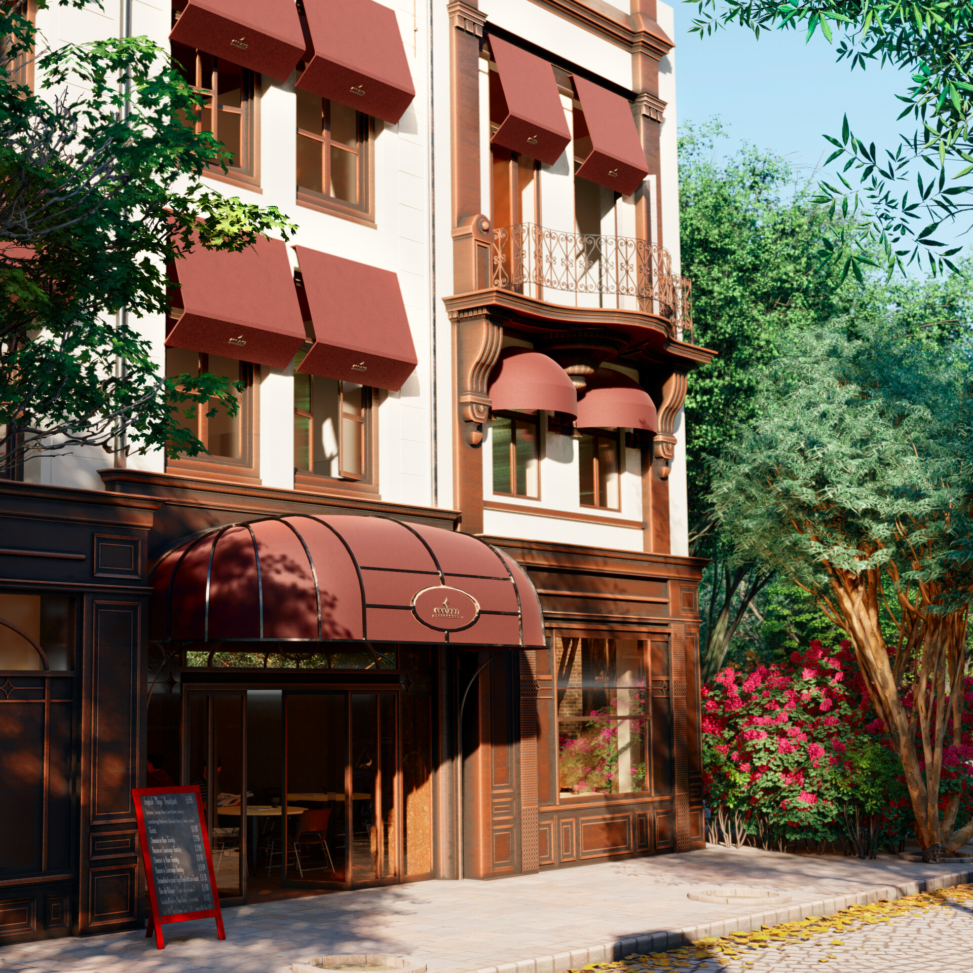 ArtStation - European Restaurant Exterior 3D model