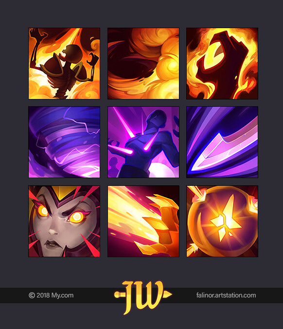 ArtStation - Hero Game Ability Icons - Dragonson Gviar, Shadow Warrior ...
