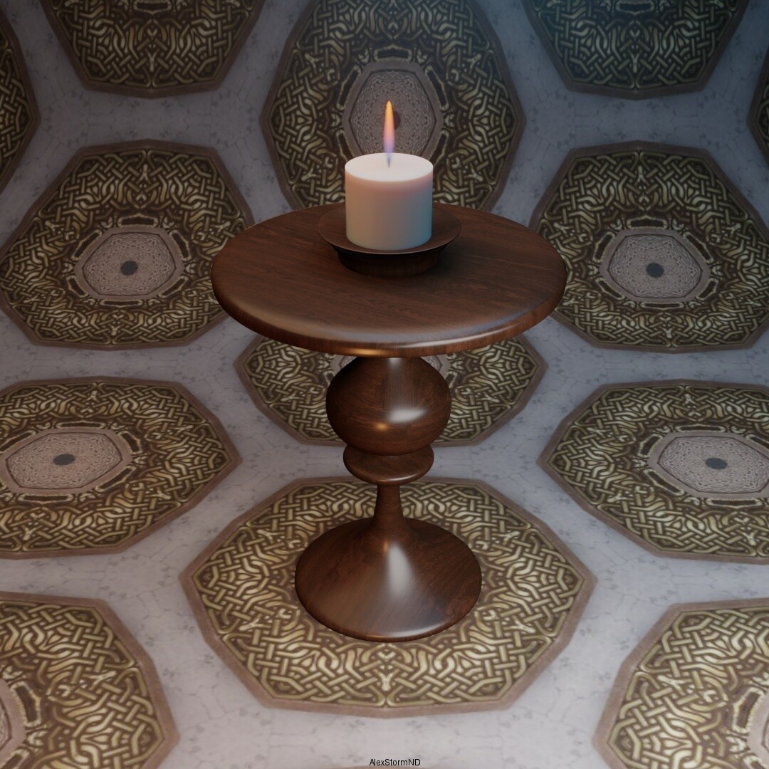 ArtStation - Candlestick Table with candle
