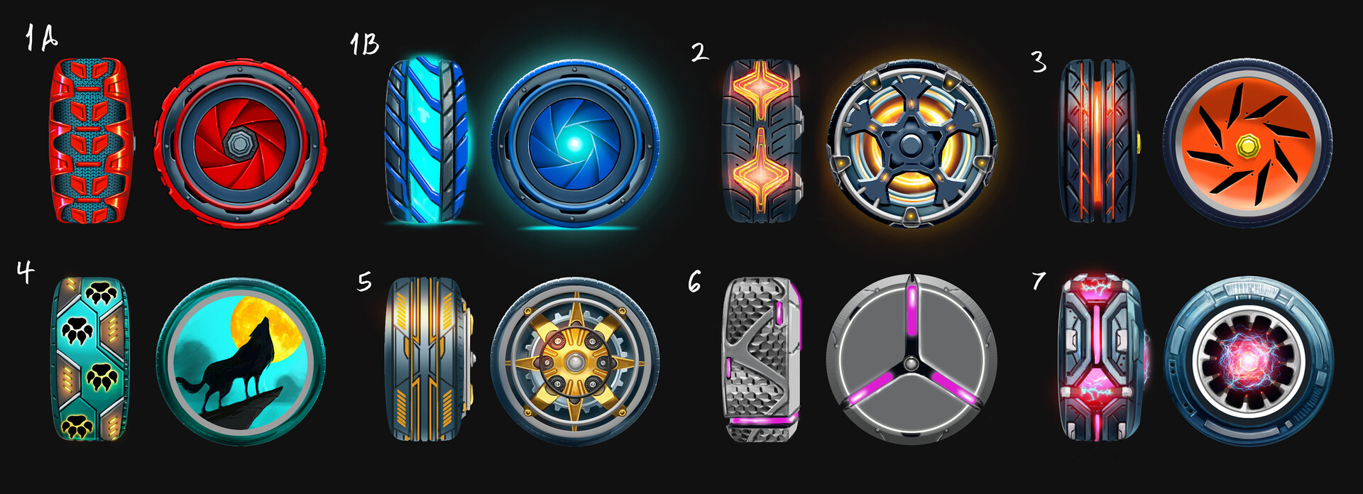 jason newhouse art - Rocket League -Wheel Concepts