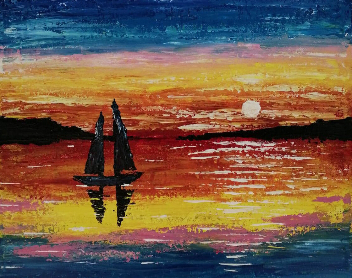 Sailboat Sunset Paintings