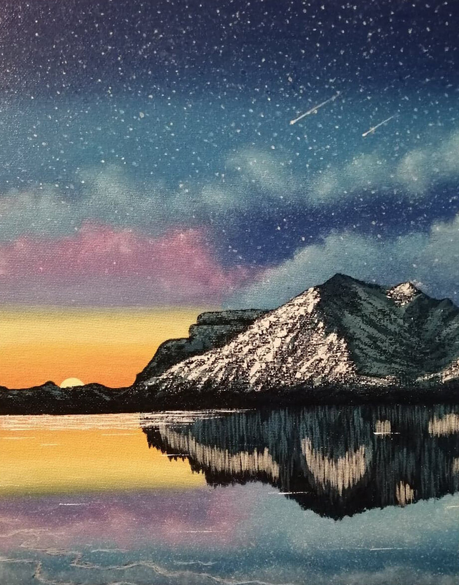 Liam Coote - Sunset Mountain Reflection