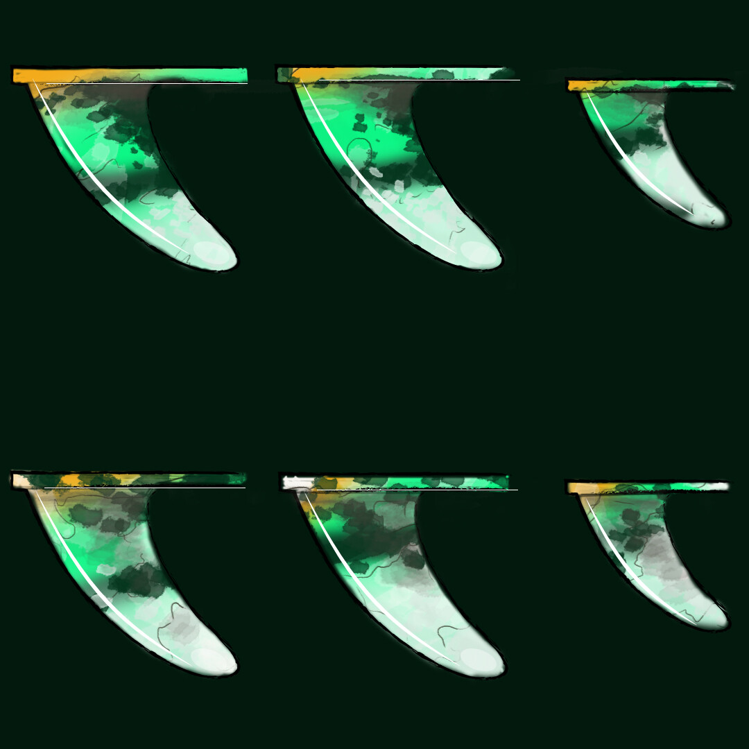 M. Scott Hull - Custom - Fins ("Rice paper designs for surfboard fin ...
