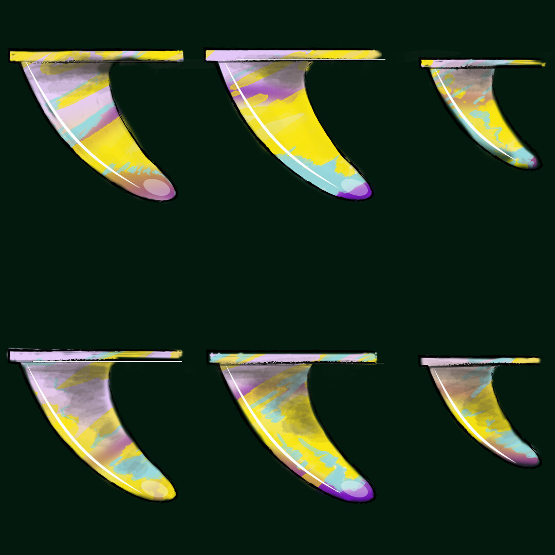 M. Scott Hull - Custom - Fins ("Rice paper designs for surfboard fin ...