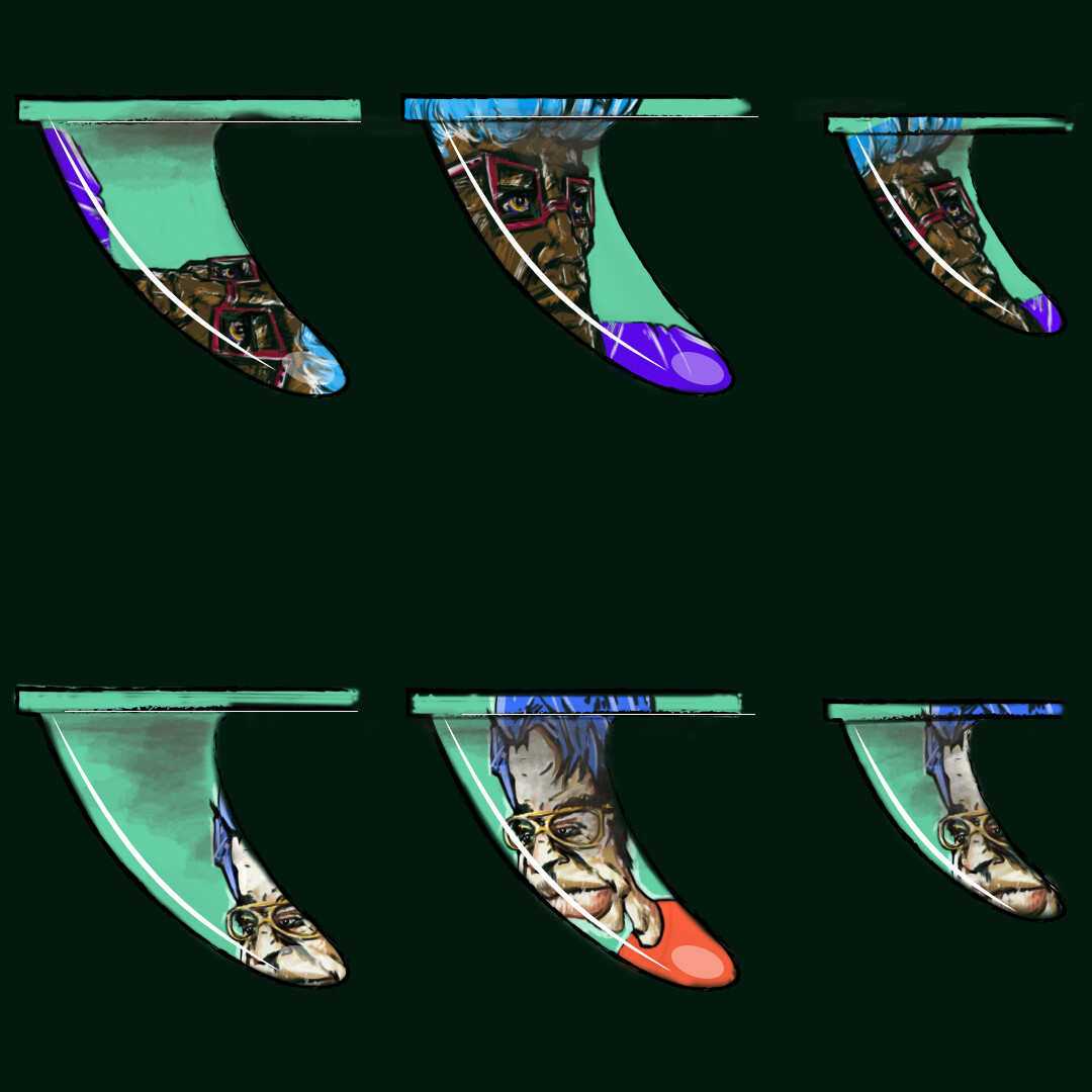 M. Scott Hull - Custom - Fins ("Rice paper designs for surfboard fin ...