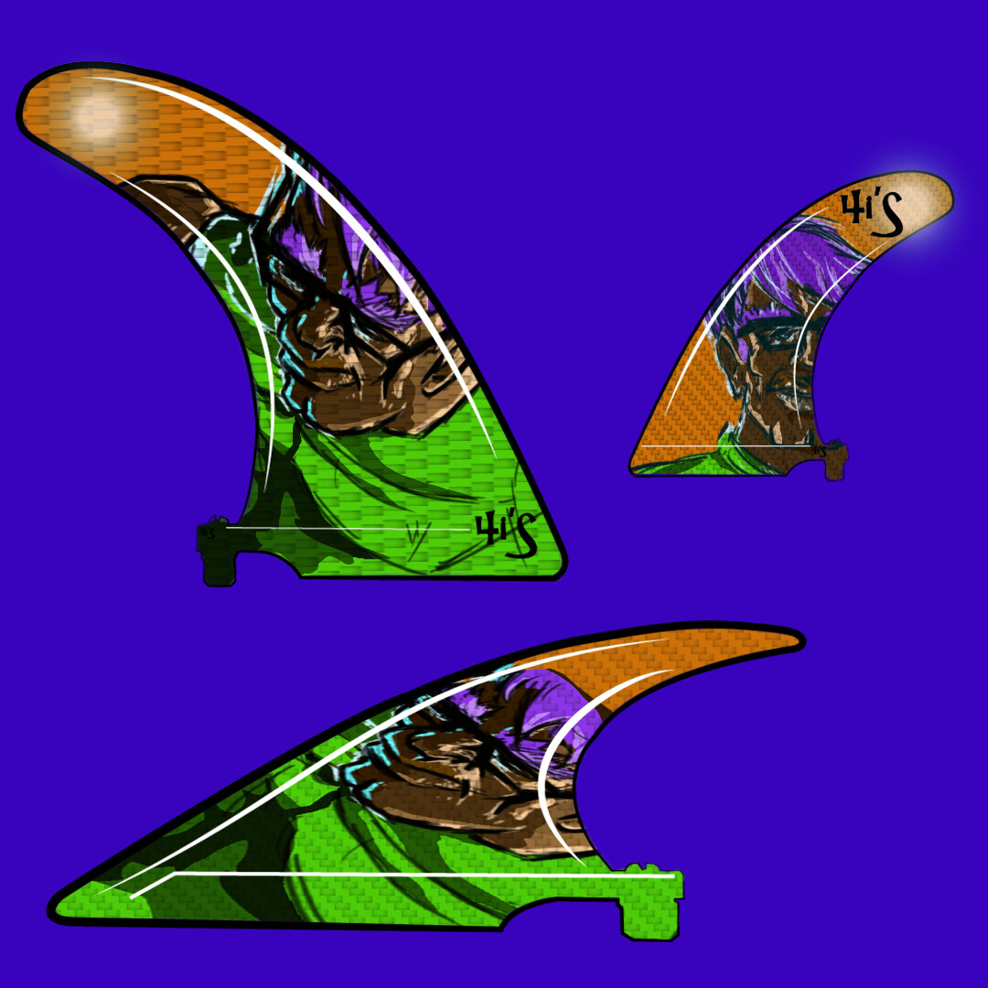 M. Scott Hull - Custom - Fins ("Rice paper designs for surfboard fin ...