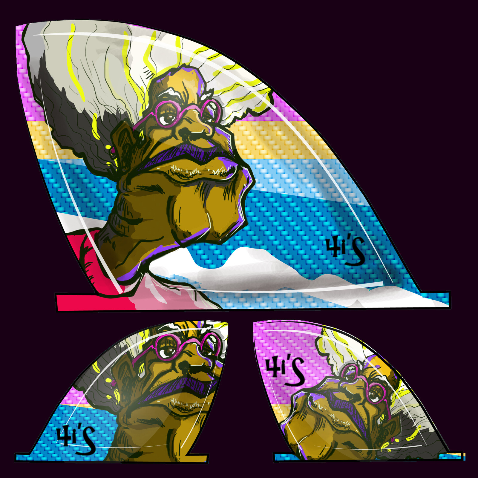 M. Scott Hull - Custom - Fins ("Rice paper designs for surfboard fin ...