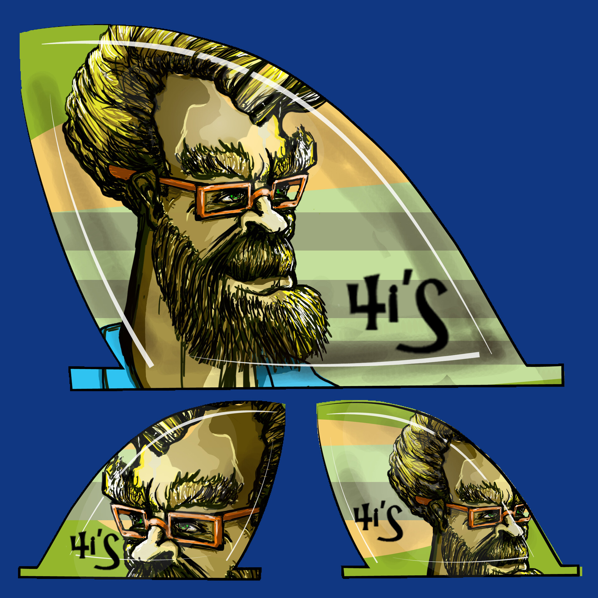 M. Scott Hull - Custom - Fins ("Rice paper designs for surfboard fin ...