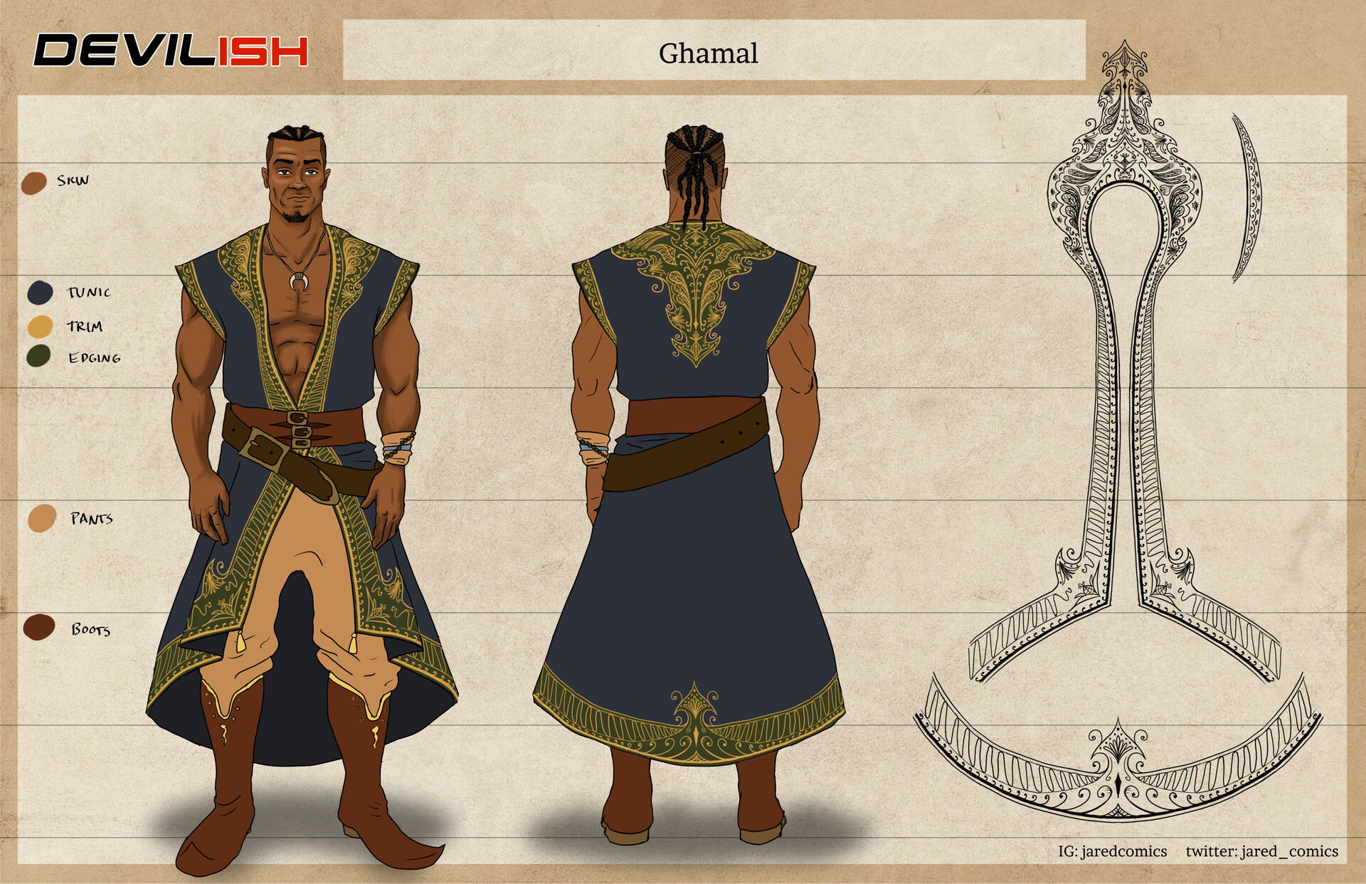 ArtStation - Devilish Character Sheets: Ghamal