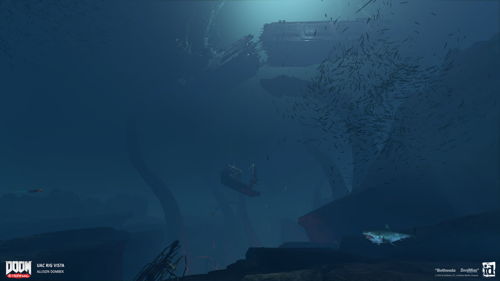 Allison Dombek - DOOM Eternal DLC - UAC Rig Underwater Vista