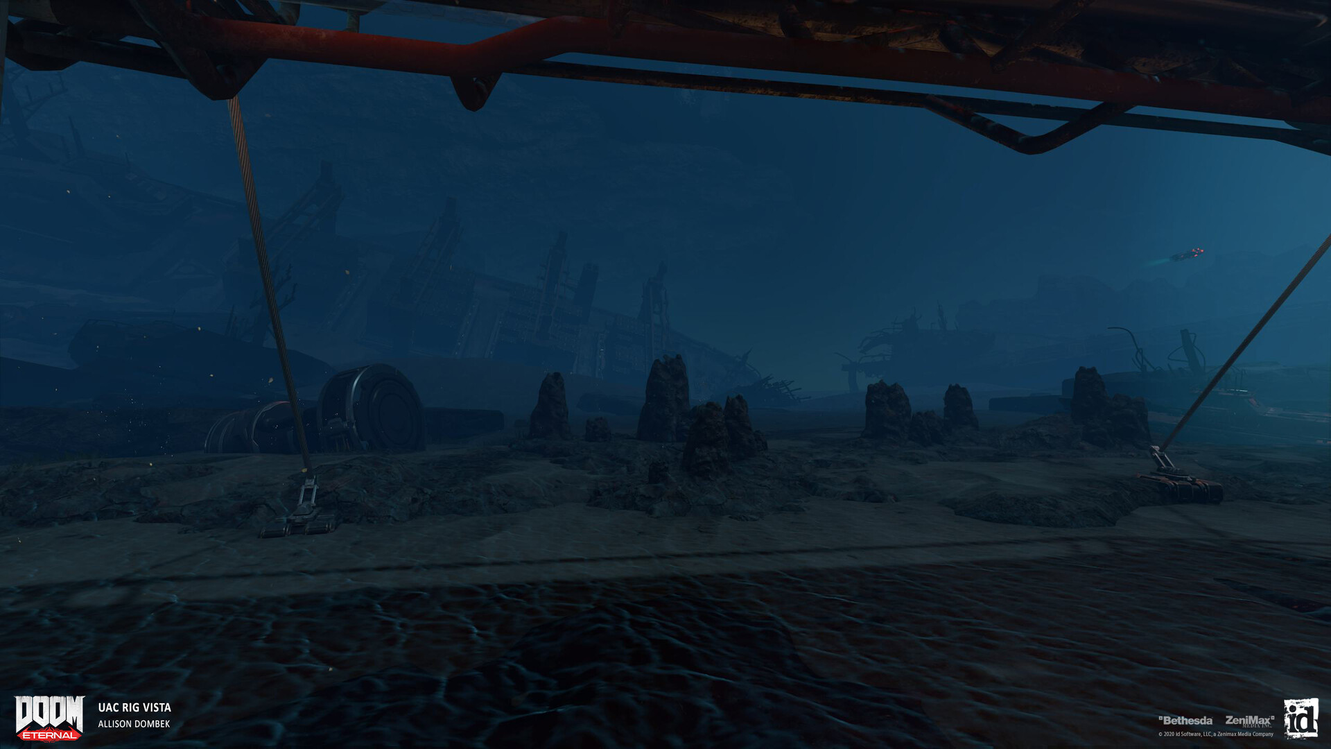 Allison Dombek - DOOM Eternal DLC - UAC Rig Underwater Vista