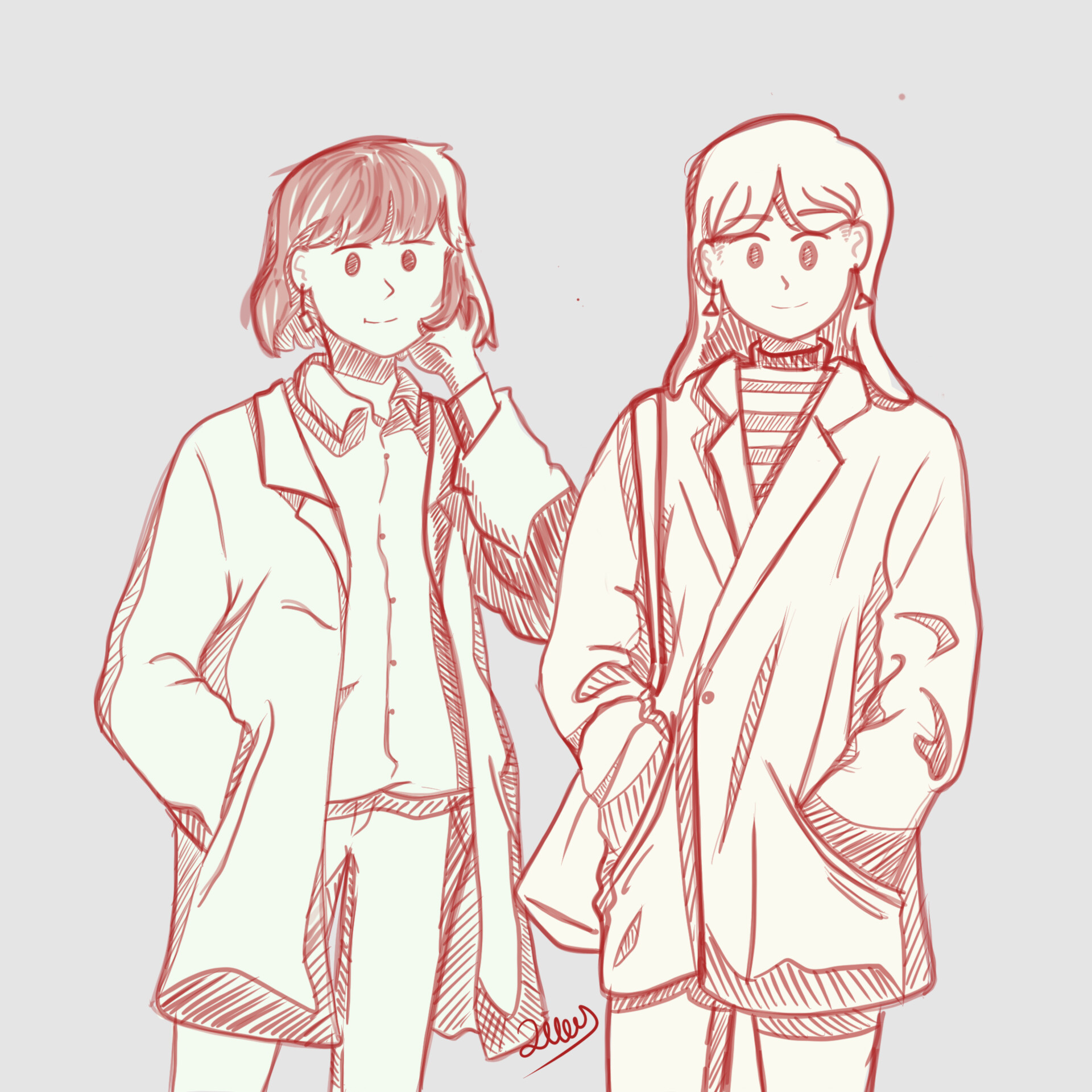 Group Of Friends Anime Drawing