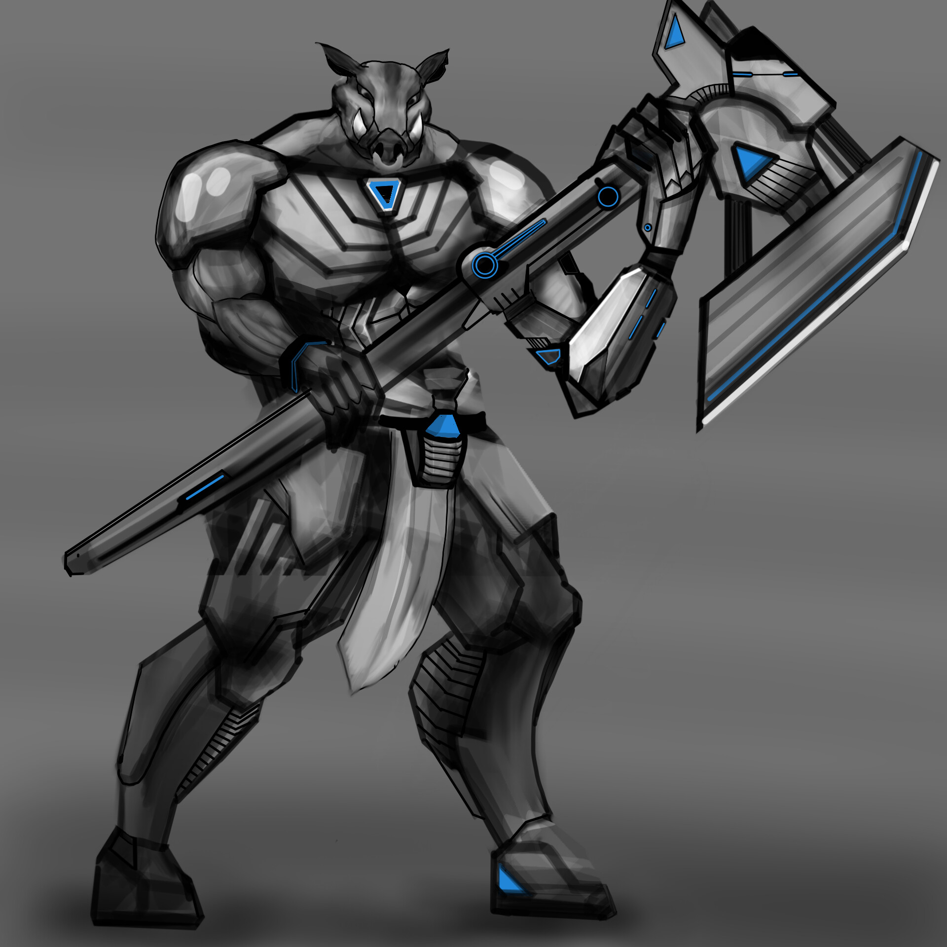 ArtStation - The Cy-Boar speed paint