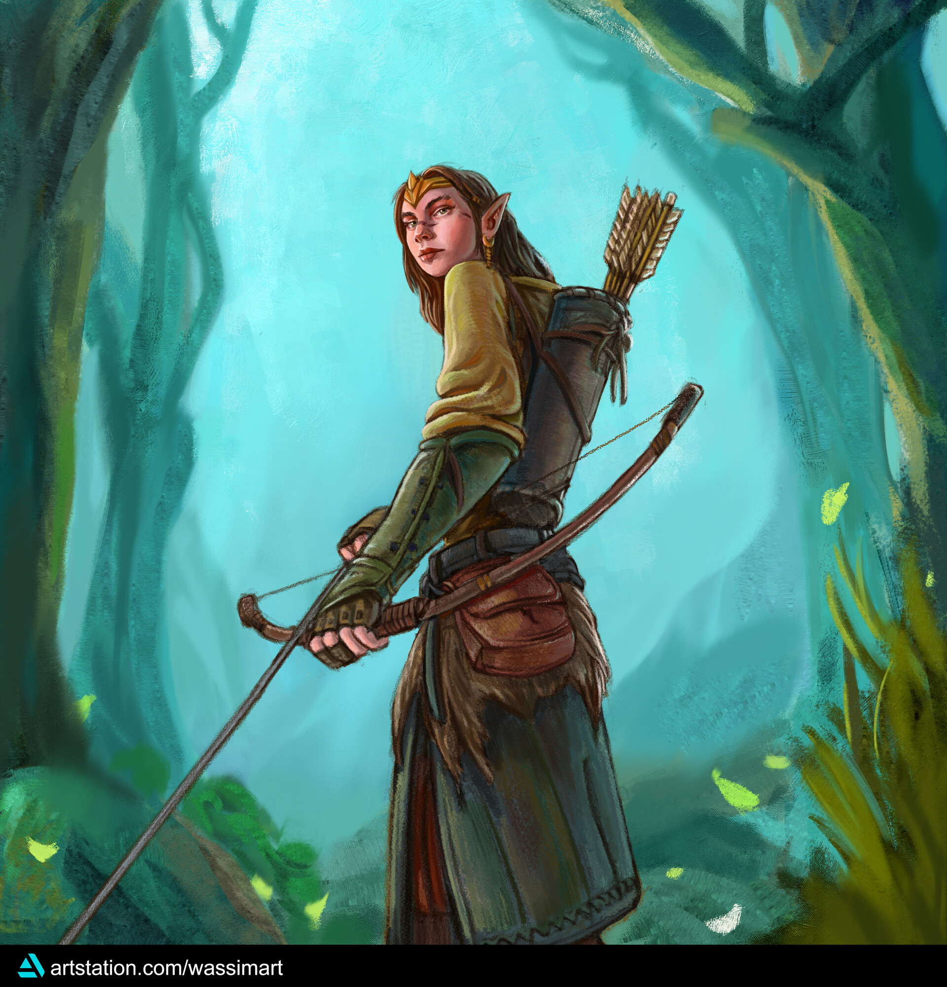 ArtStation - Maerthaela, the Half-Elf Ranger.
