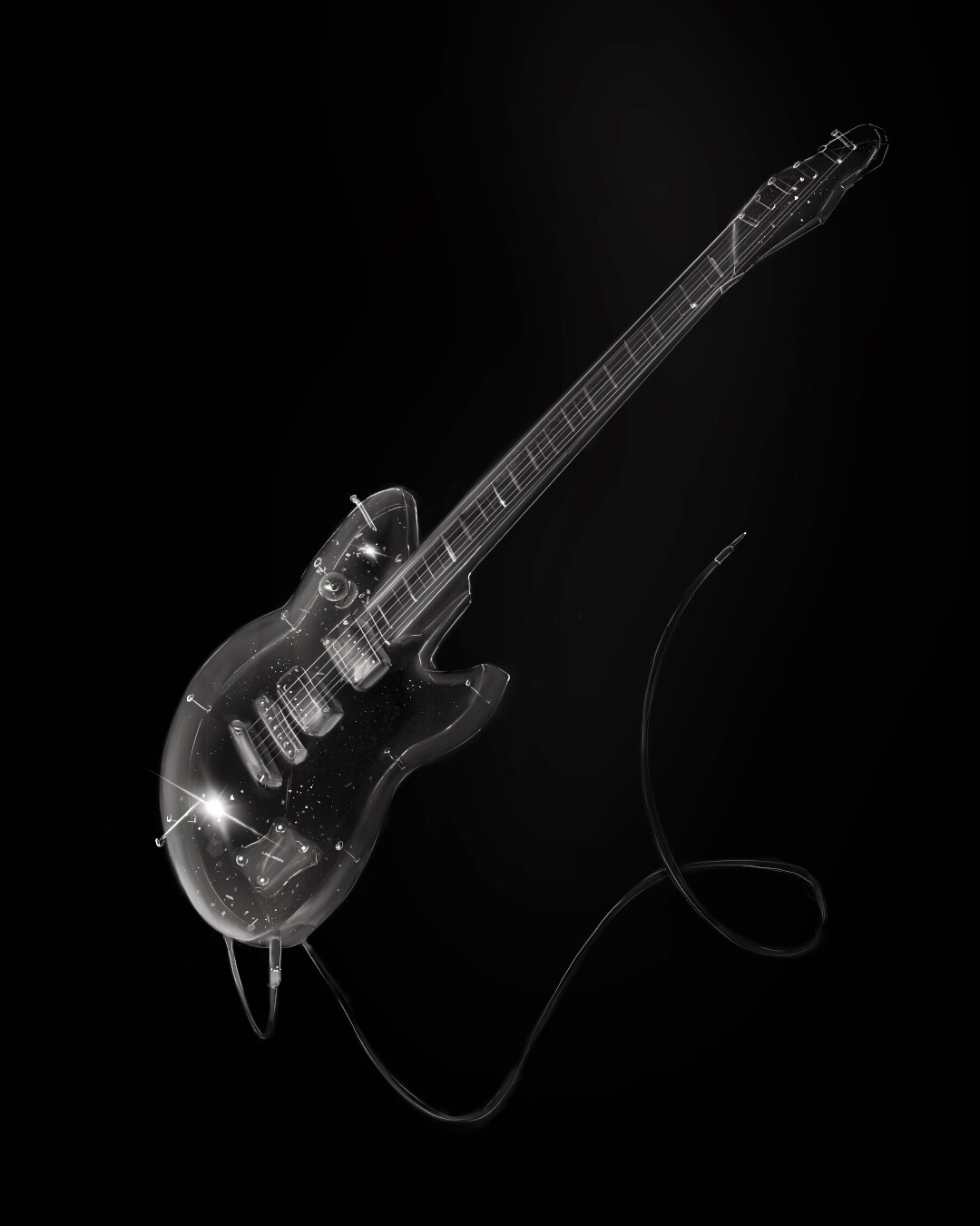 ArtStation - Transparent electric guitar quick sketch