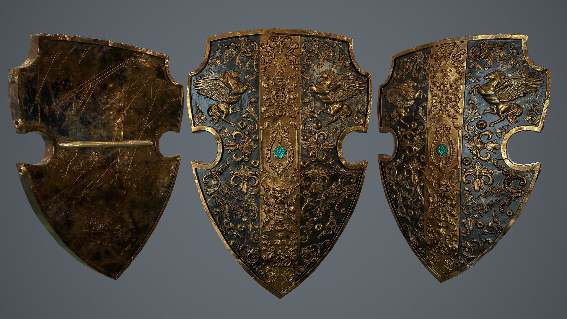 ArtStation - 3d shield modelling softwares used :- Maya, zbrush ...