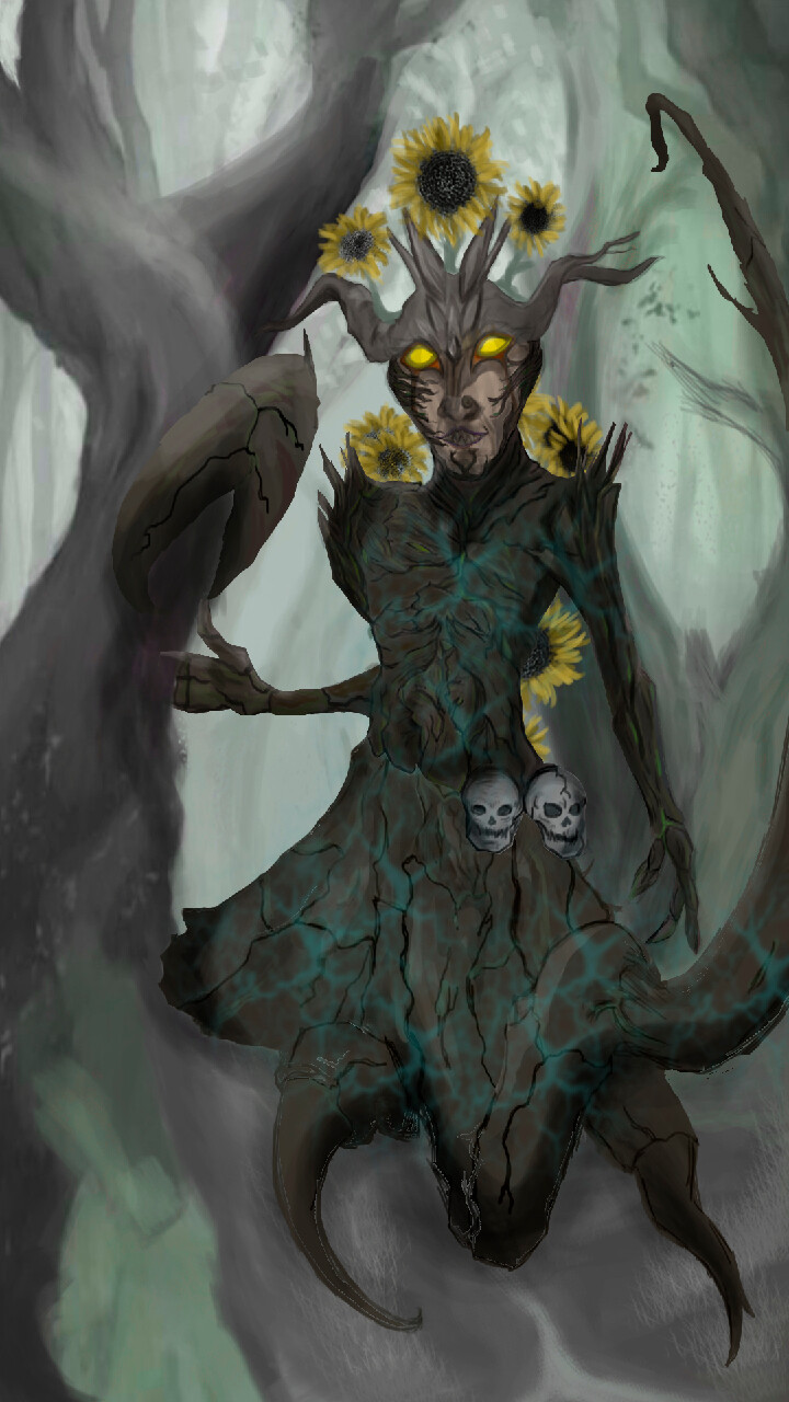 ArtStation - digital painting sunflower creature