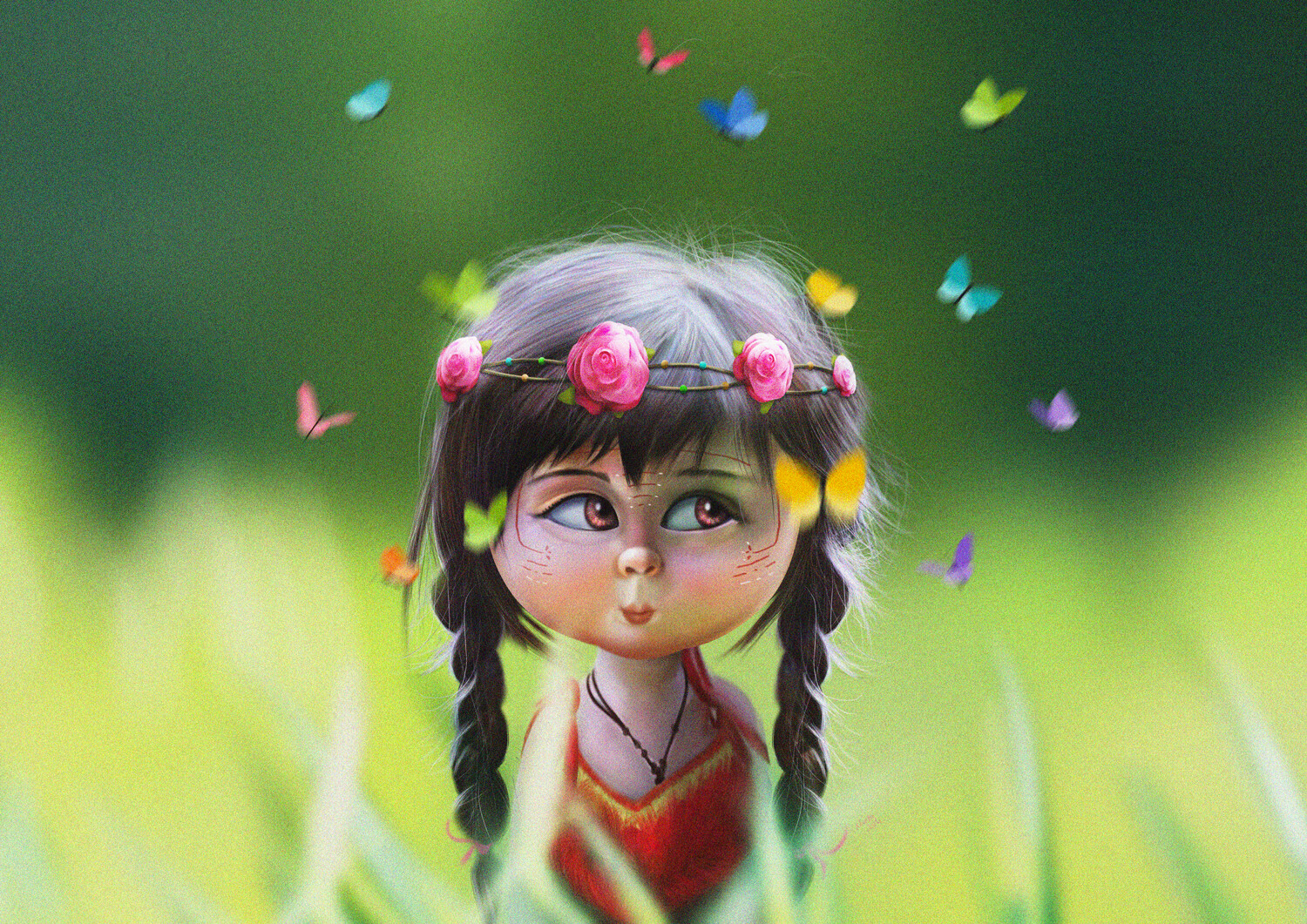 ArtStation - Butterfly girl