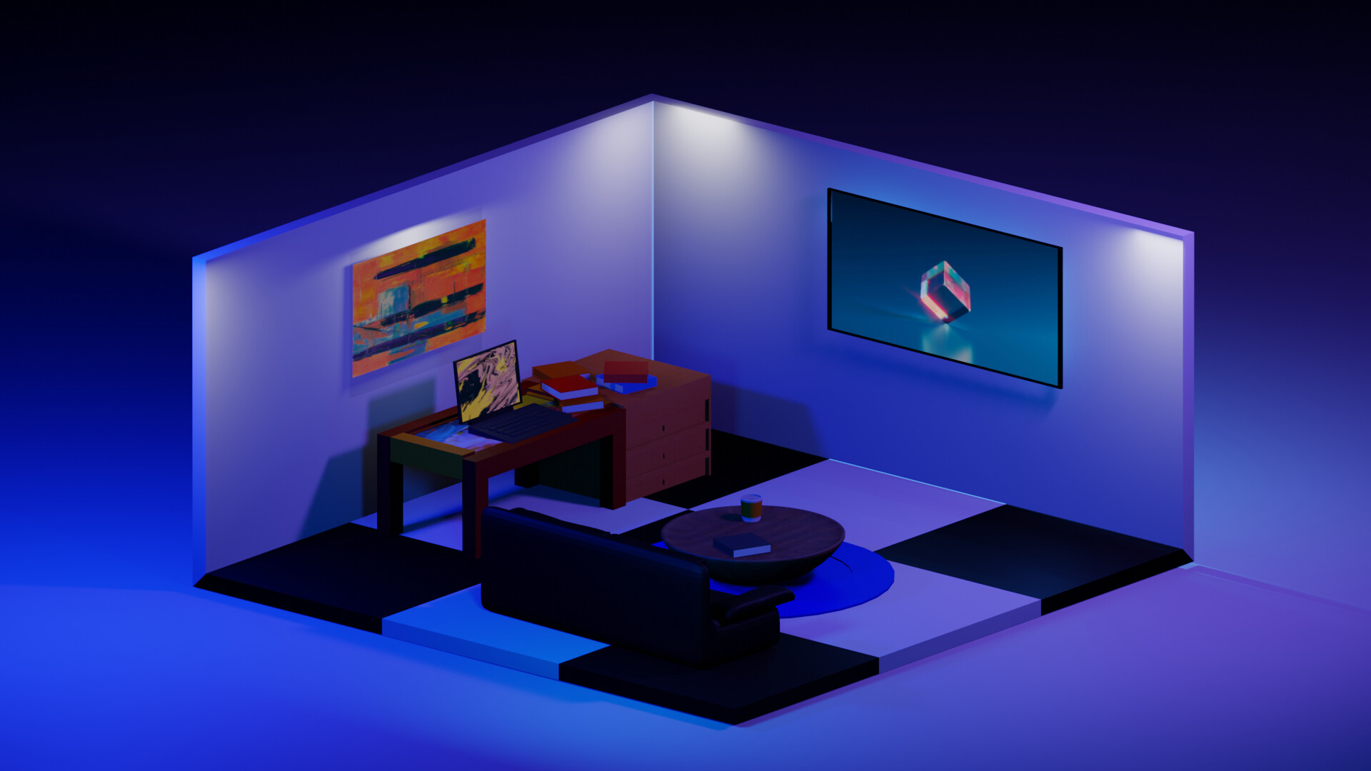 ArtStation - Low-poly Living Room