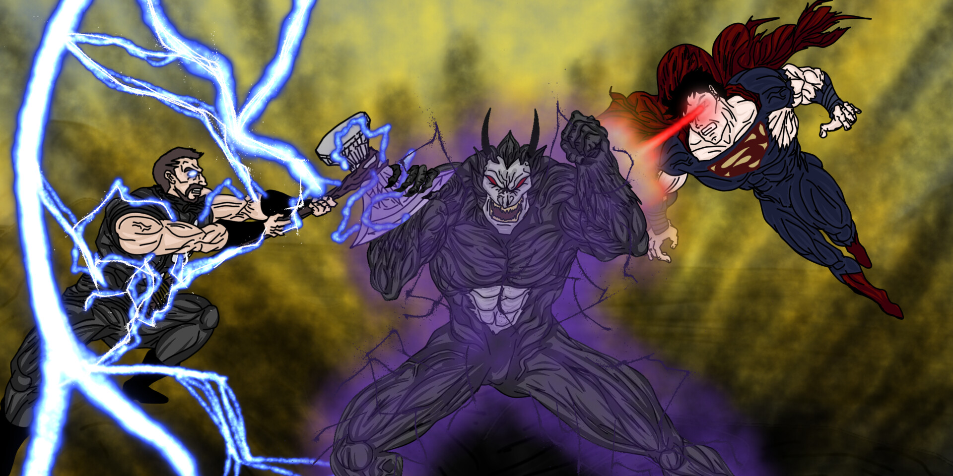 ArtStation - Thor and Superman vs Evil Lord [ Concept Art ]