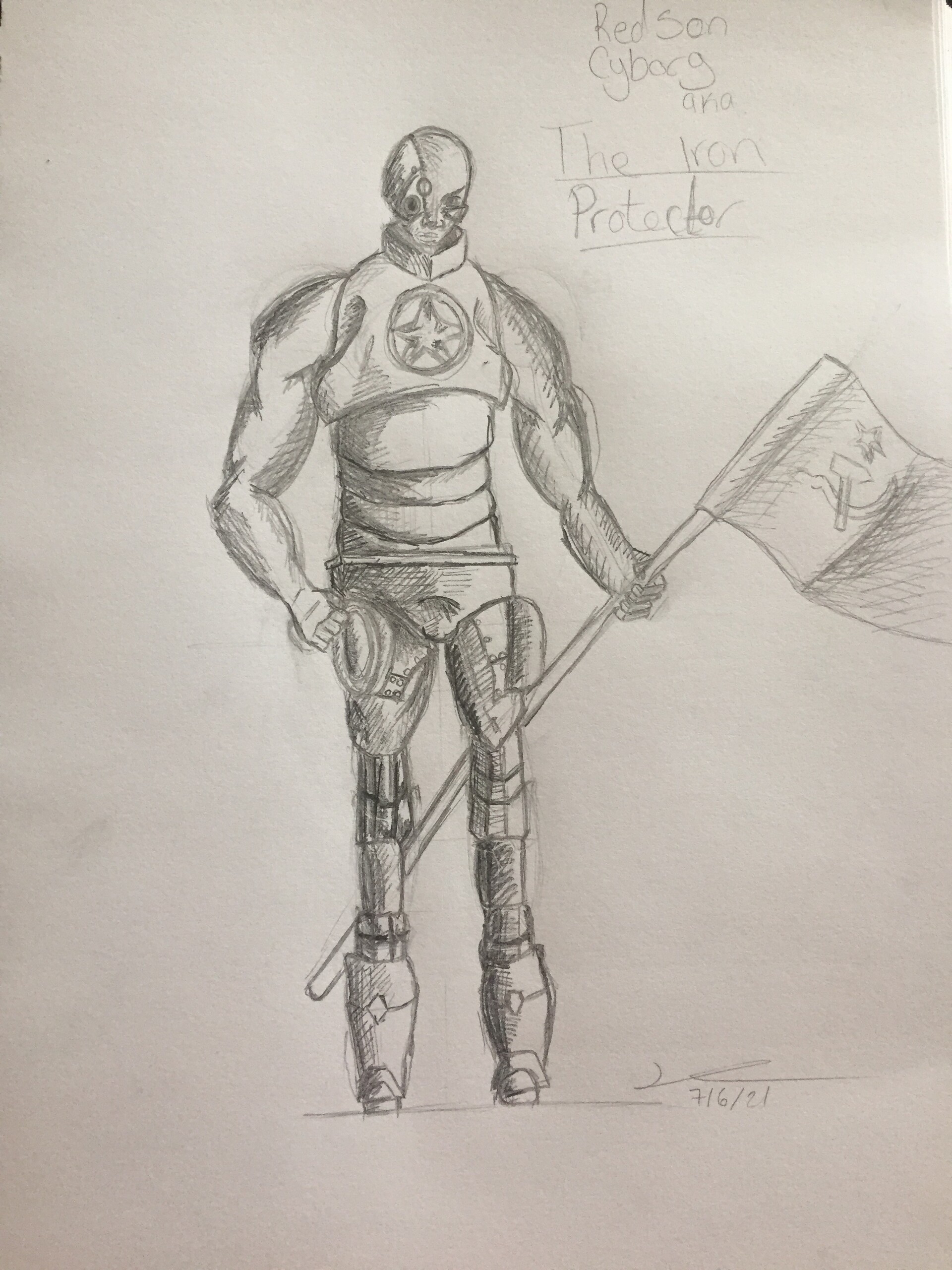 ArtStation - The iron protector (Red Son Cyborg)