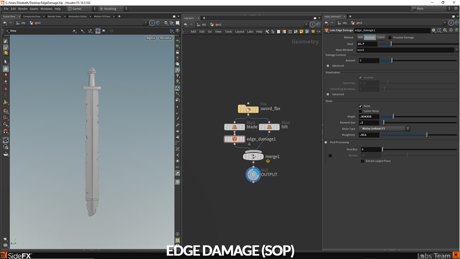 SideFX Labs - Labs Edge Damage