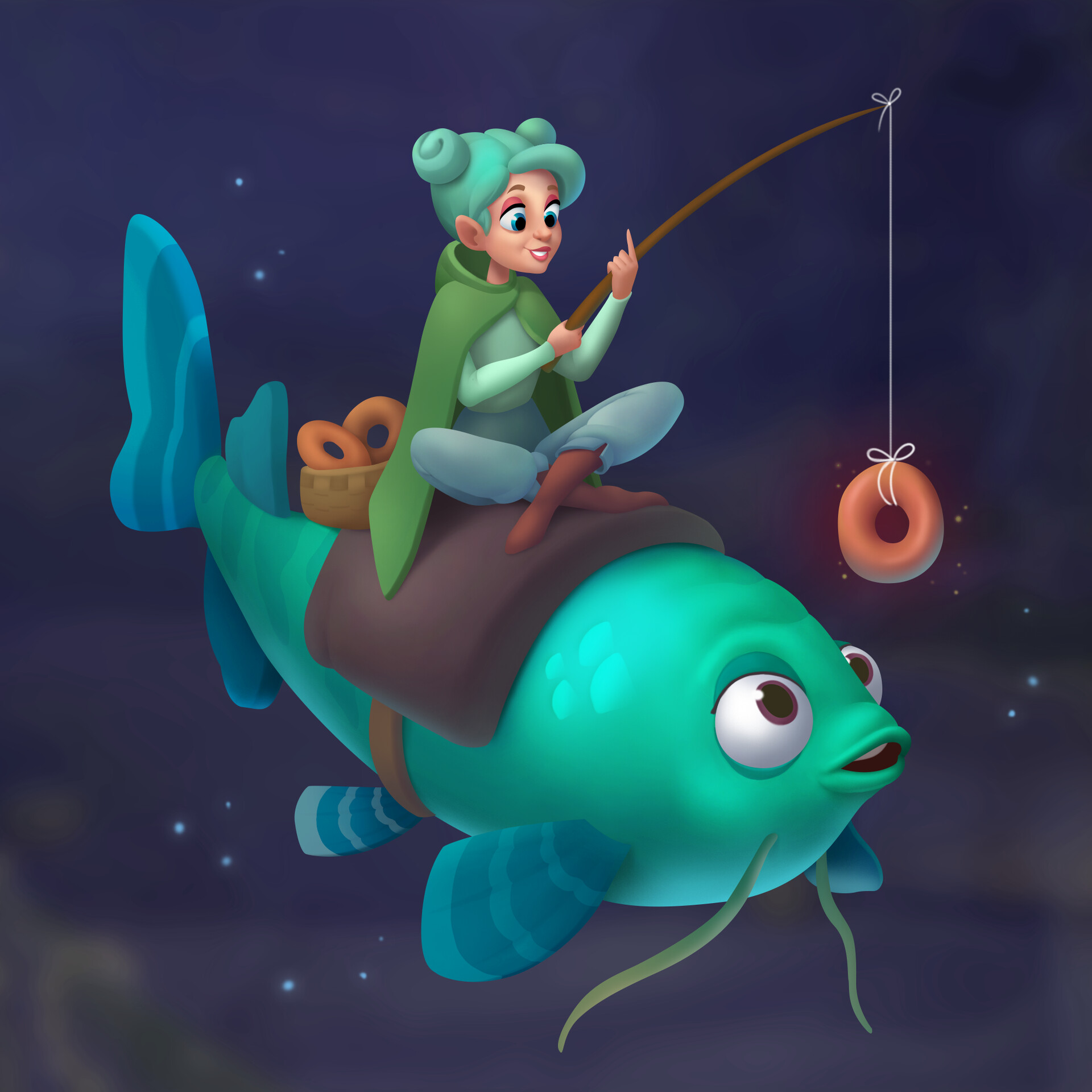ArtStation - Donut fish, Valeria Sitnik