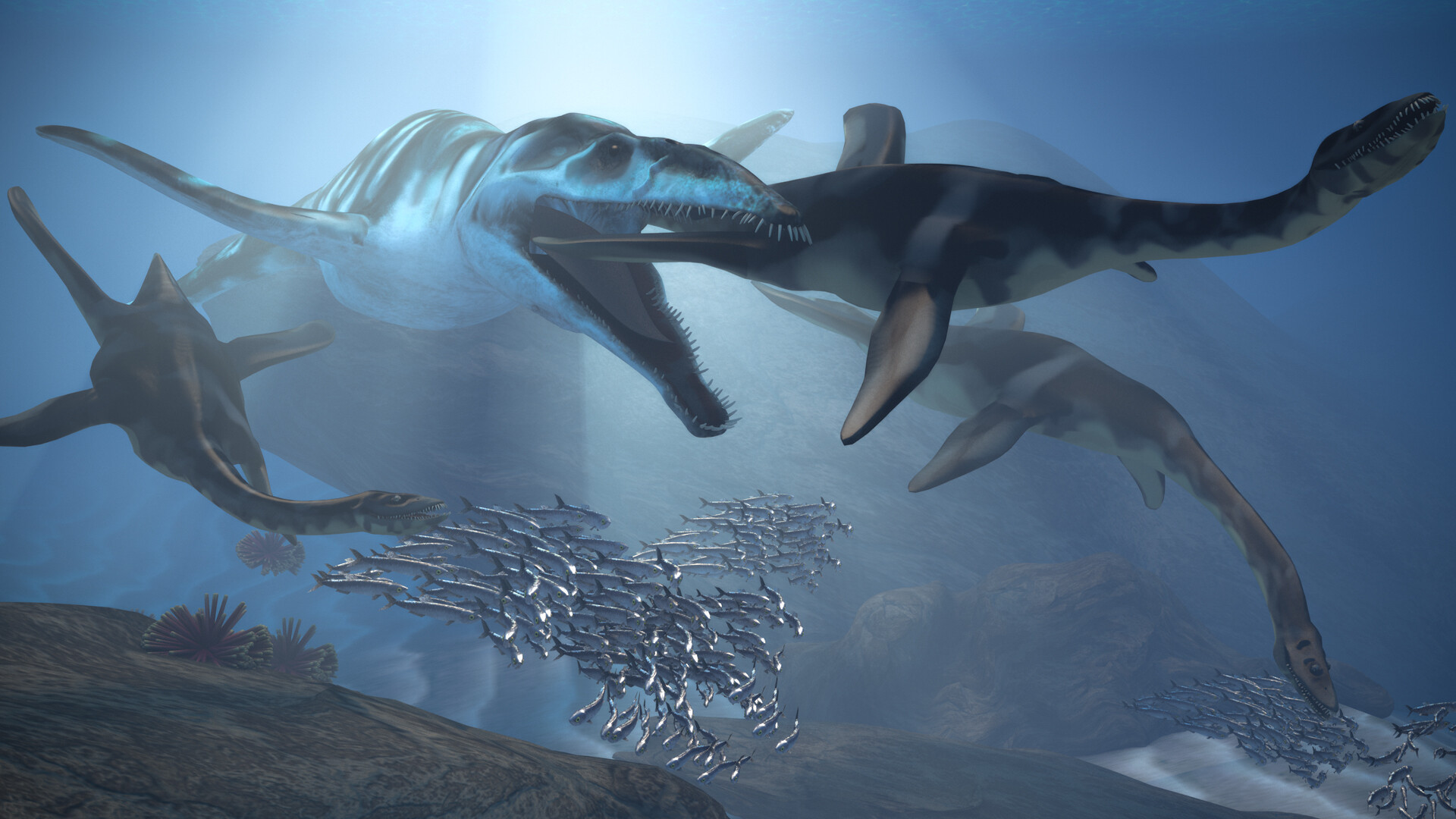 ArtStation - Liopleurodon hunting Plesiosaurs