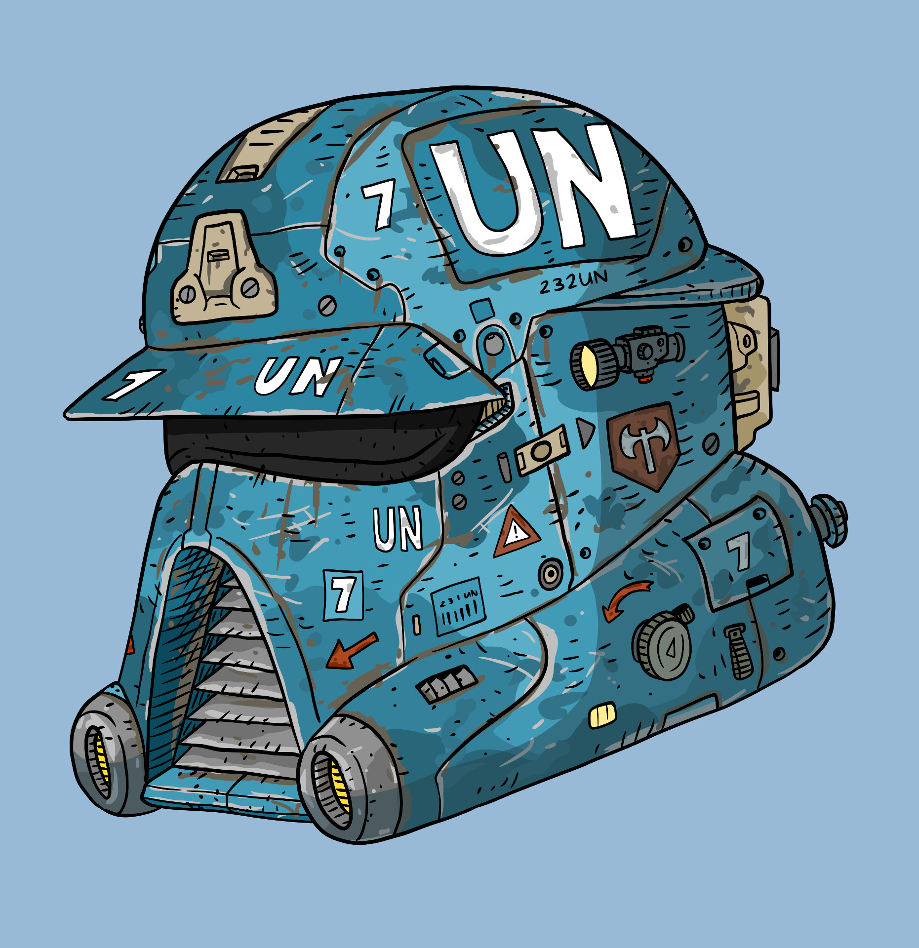 ArtStation - UN peace keeping storm trooper helmet.