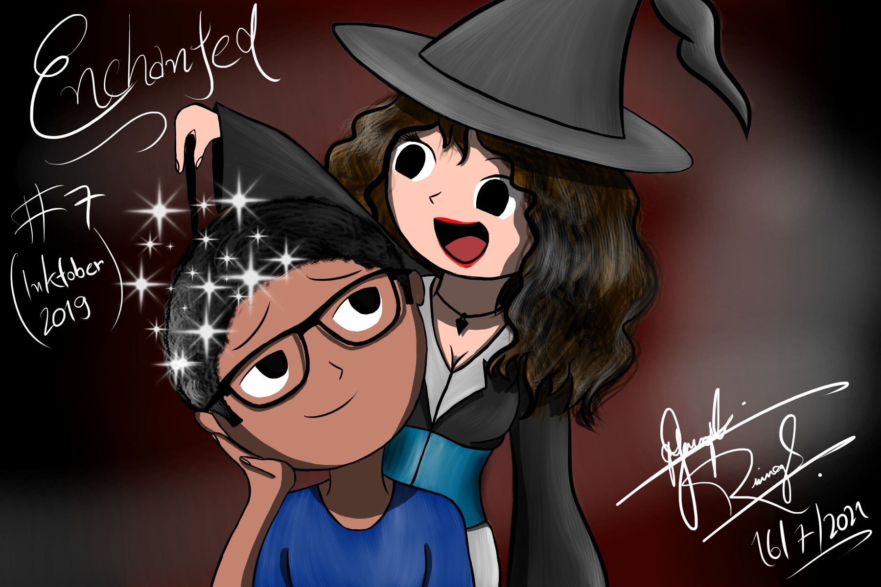 ArtStation - Enchanted - Digital Version (#7 of Inktober 2019)