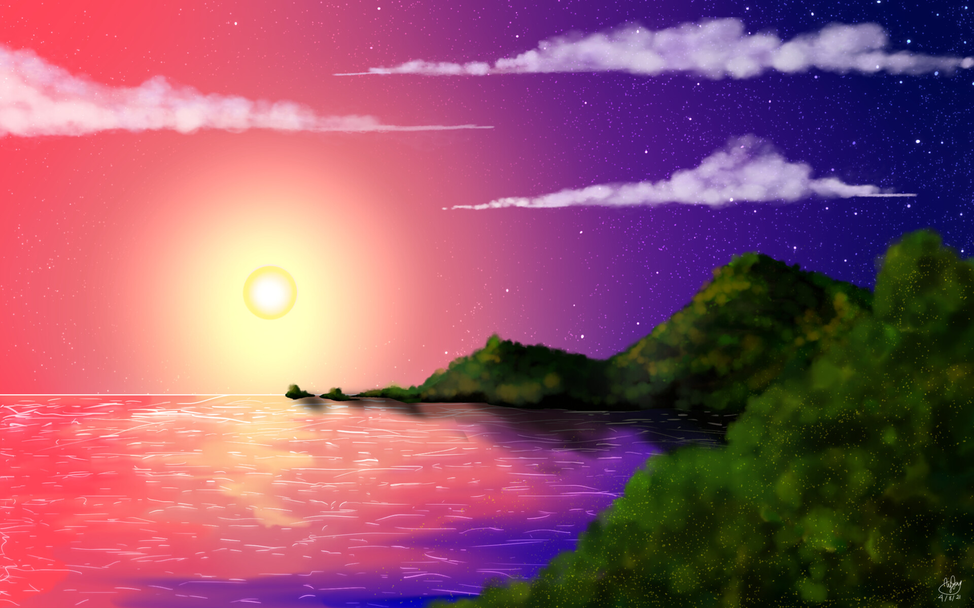 ArtStation - Pink Sunset