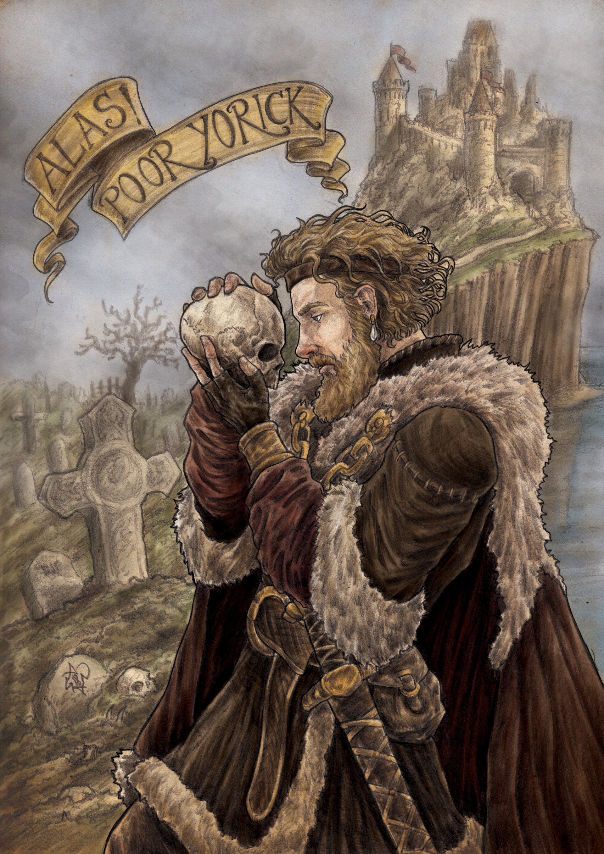 Hamlet Character Drawing Hamlet Character Vectors & Illustrations For