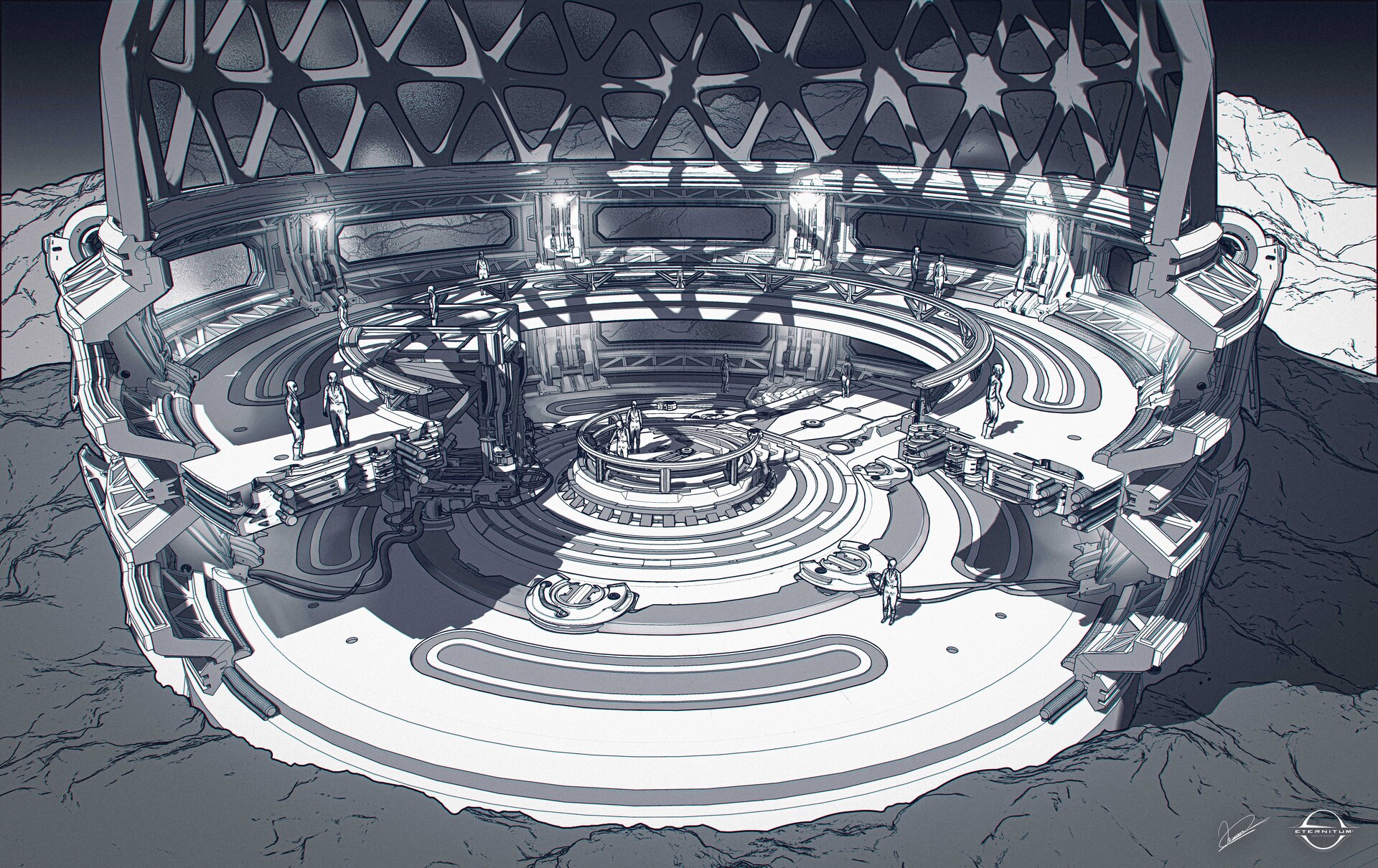 ArtStation - Mars Outpost Concept - Interior cutaway