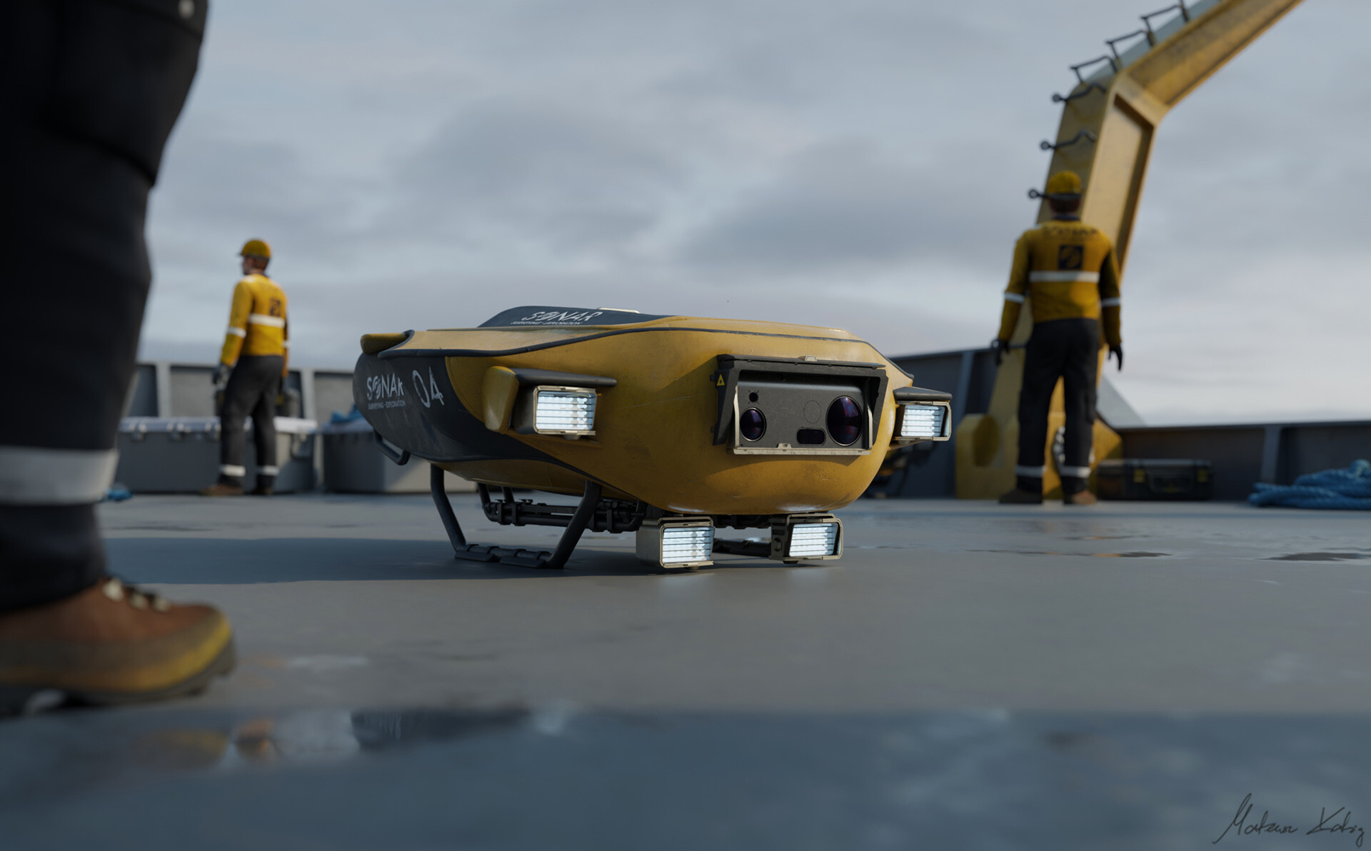 ArtStation - Underwater charting drone