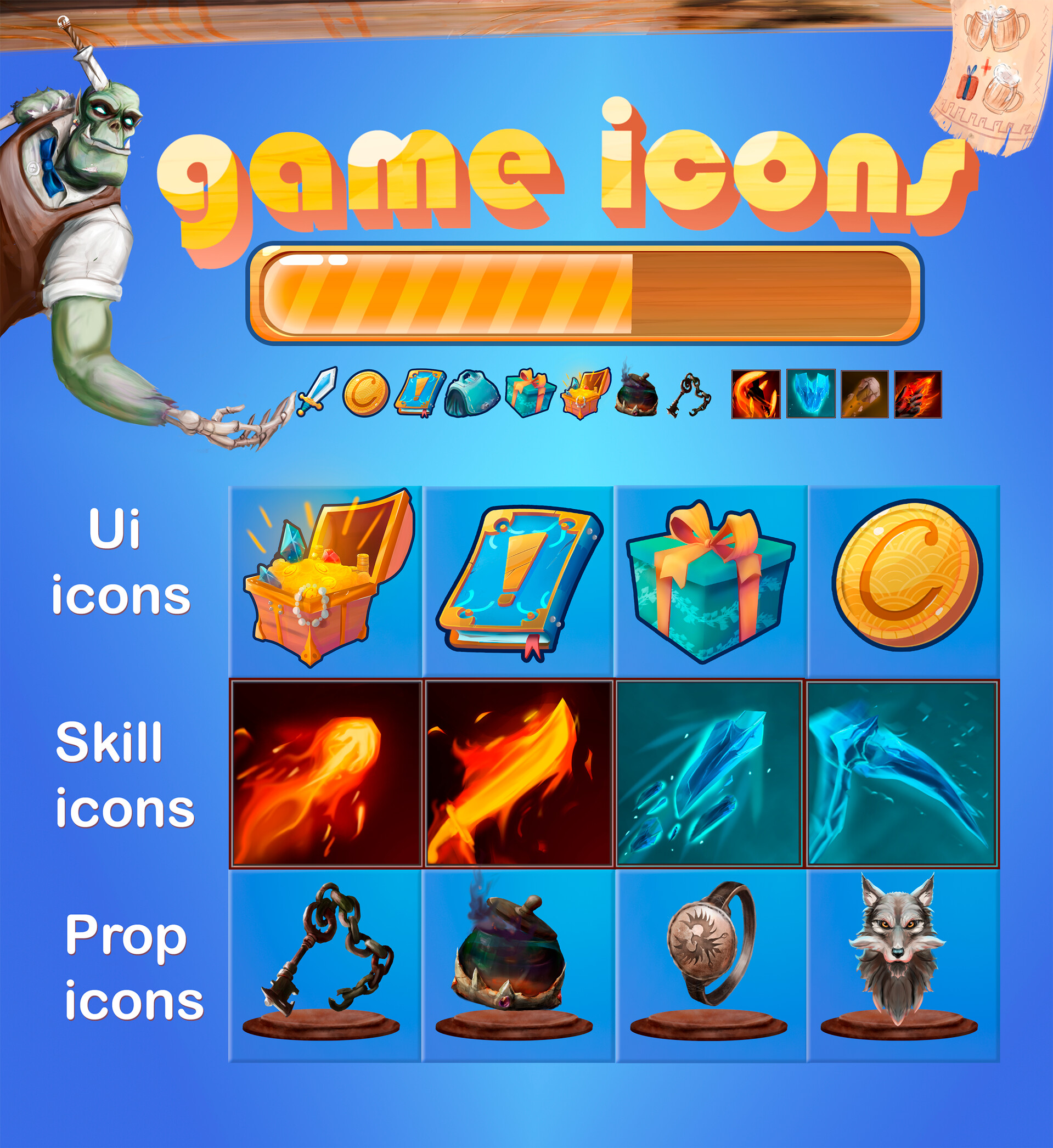 ArtStation - UI + Icons study