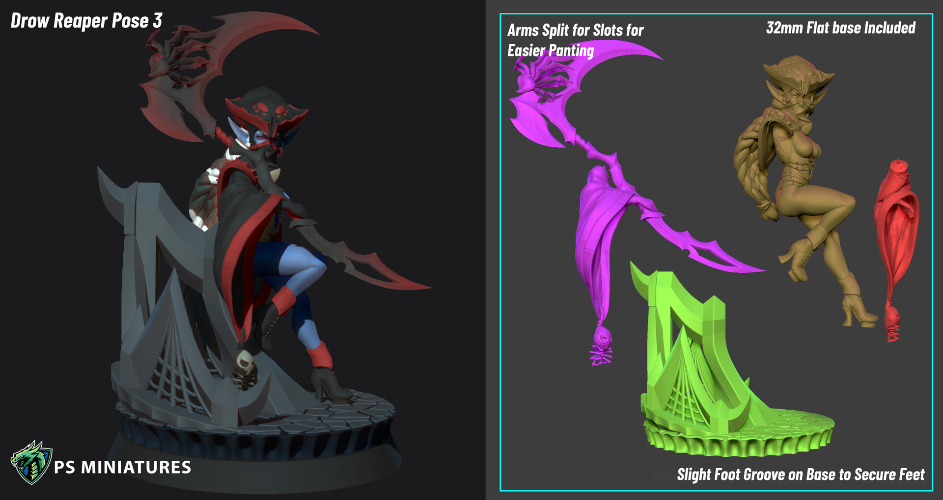 Paul Scott - Drow Reaper - 3D Printable
